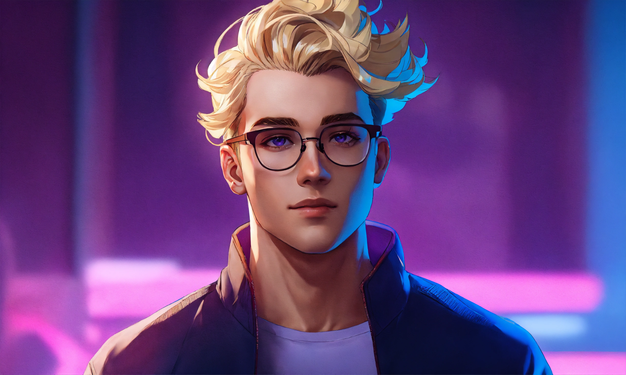 Lexica - A male gaming streamer, blonde hair, clean shaved, short wavy ...