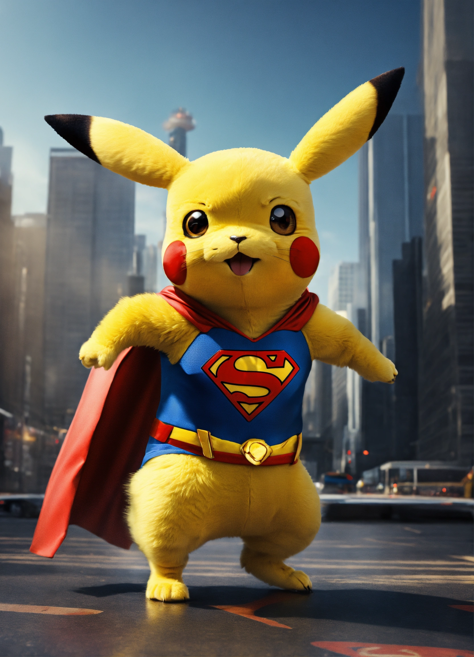 Lexica - Pikachu fusion superman photo réalistic