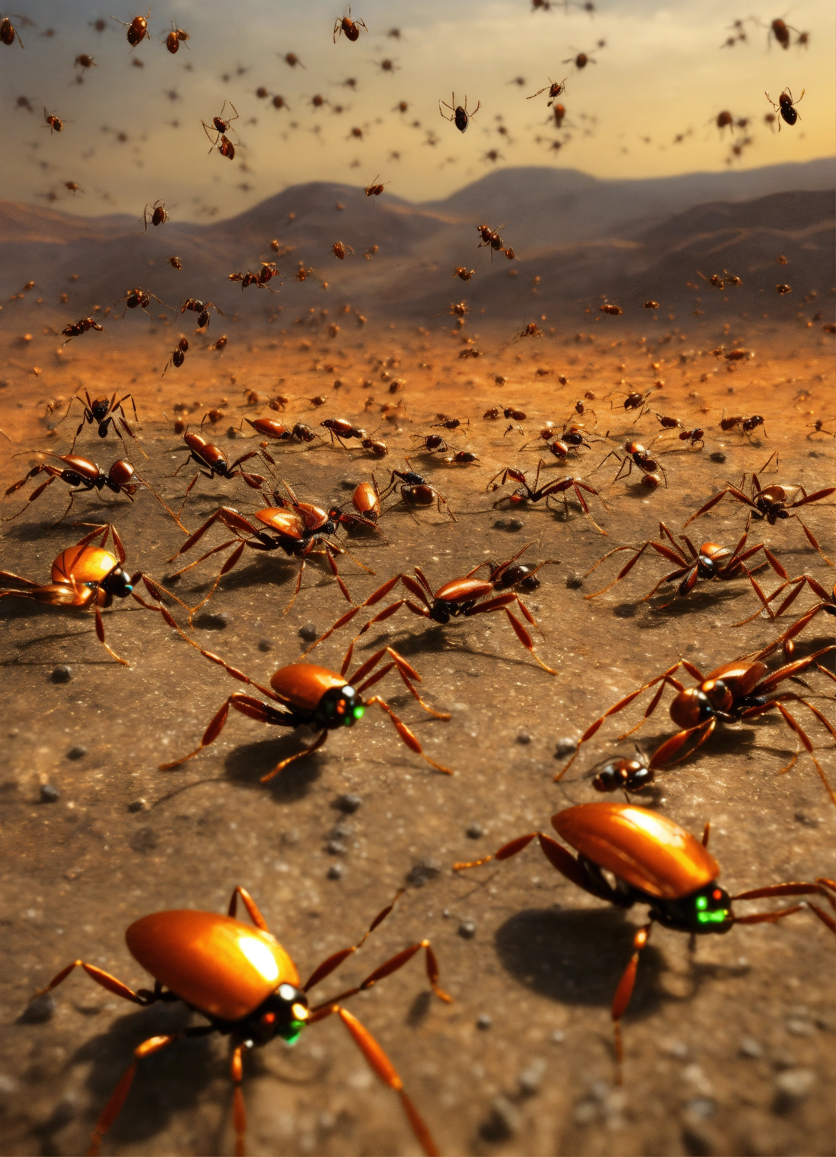 Lexica - Swarms of ant like electronic insect bots attack, destruction ...