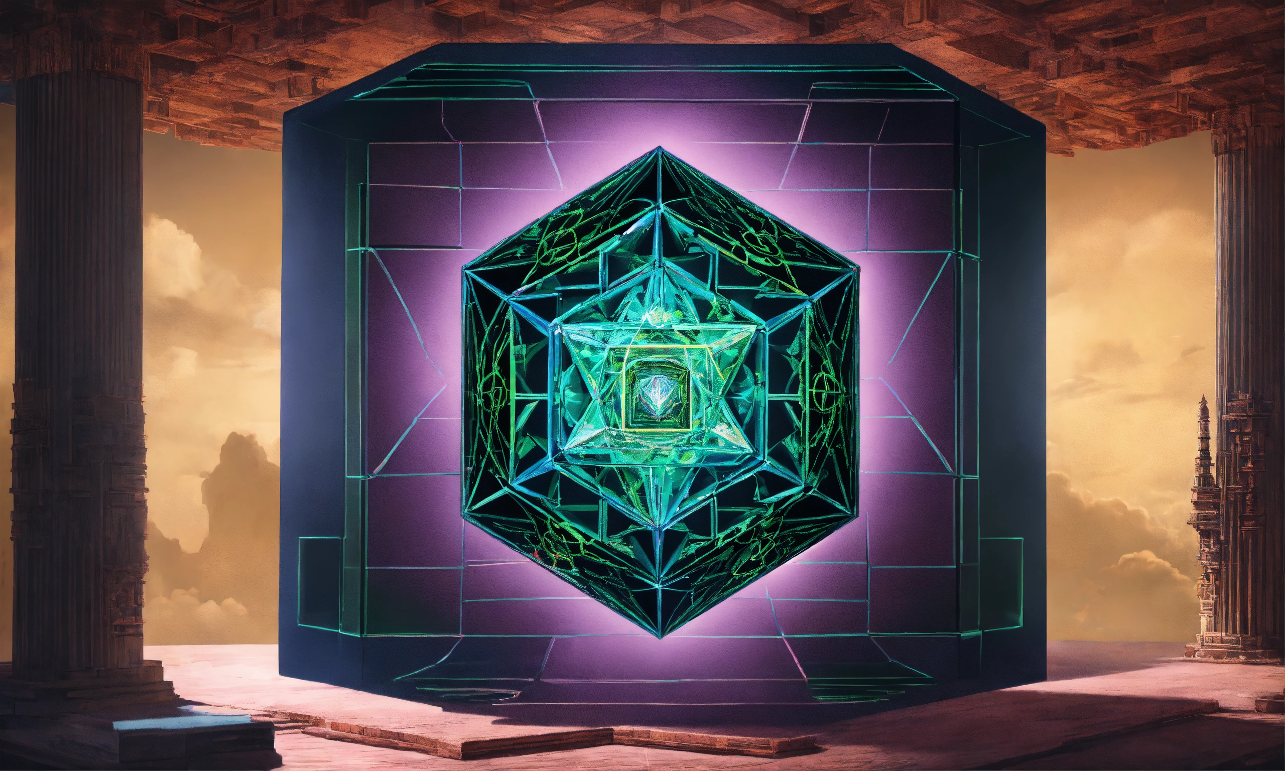 Lexica - Zen master tesseract body fractal three point perspective ...