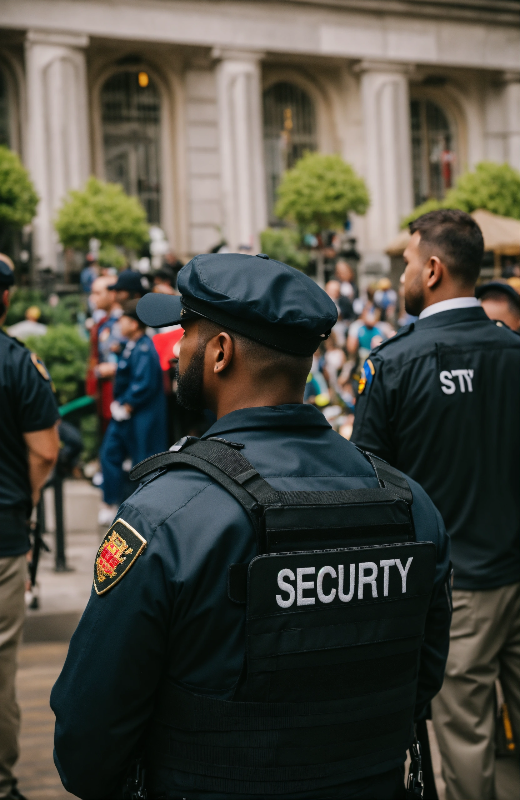 Lexica - A lone security officer wearing security cap