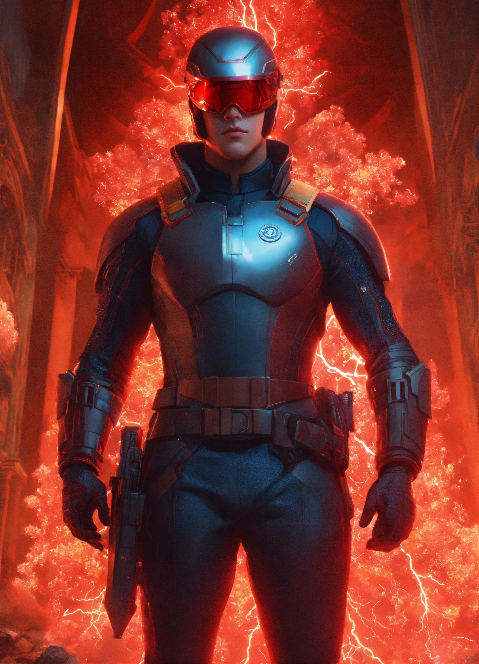 Lexica - Jesse Plemons as cylops with ruby red quartz visor from the ...