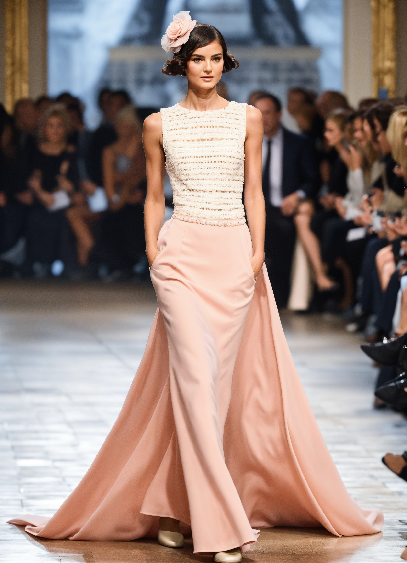 Lexica - Beautiful french runway model in a dress coco chanel style on ...