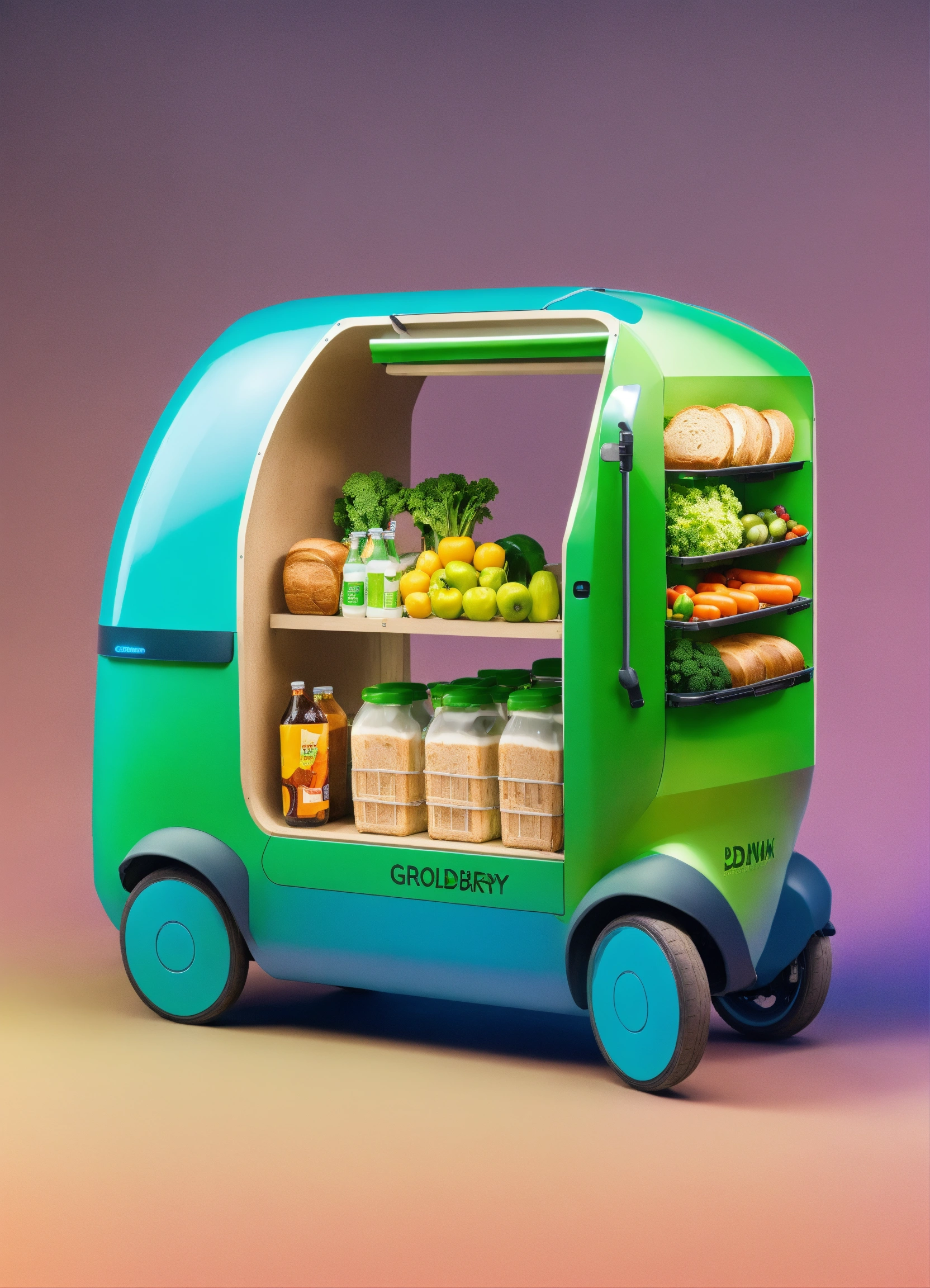 Lexica - Driverless Grocery Delivery Vehicle. Milk, Bread, Vegetables ...