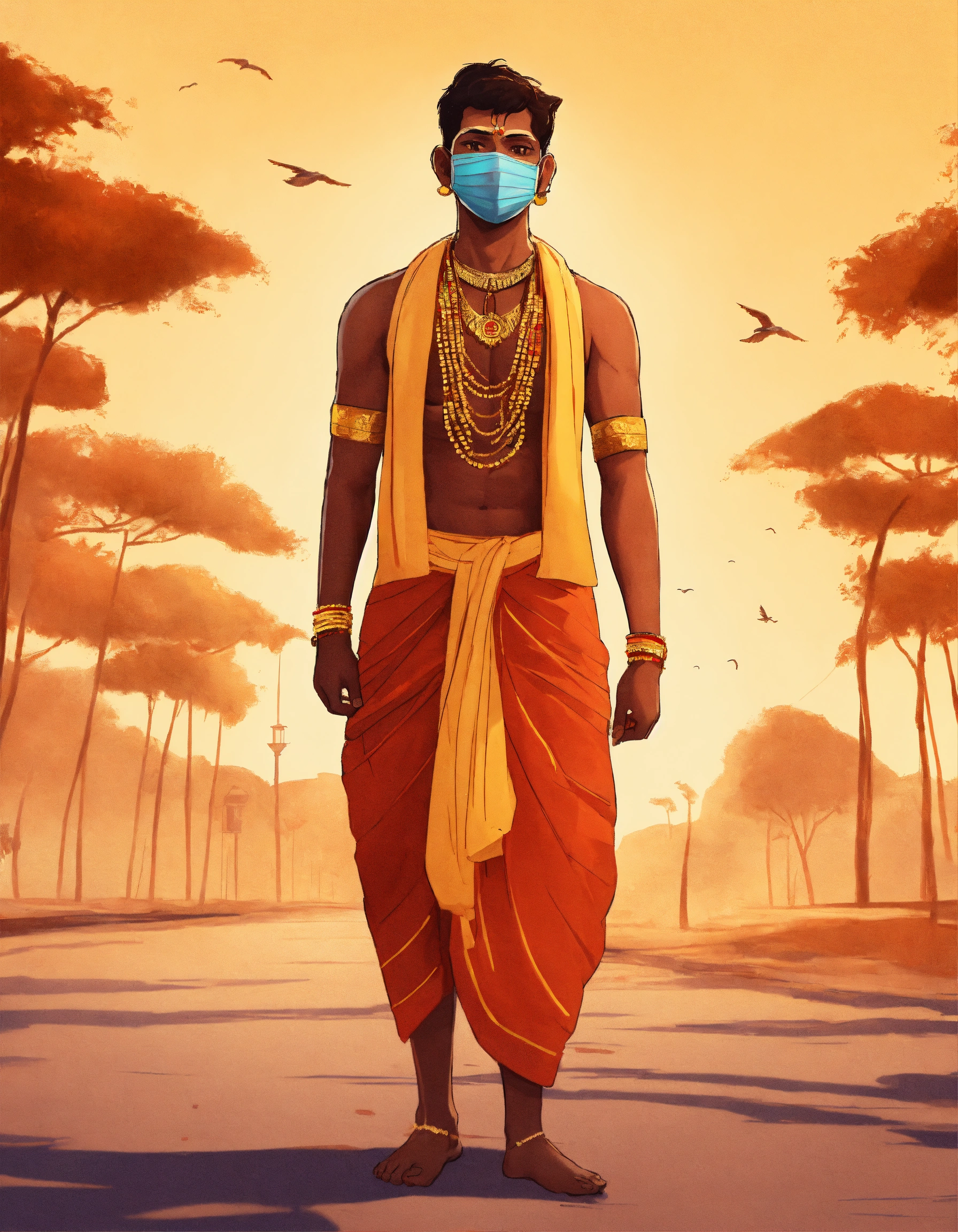 Lexica - A guy in Tamil traditional attire, wearing lungi , wearing an ...