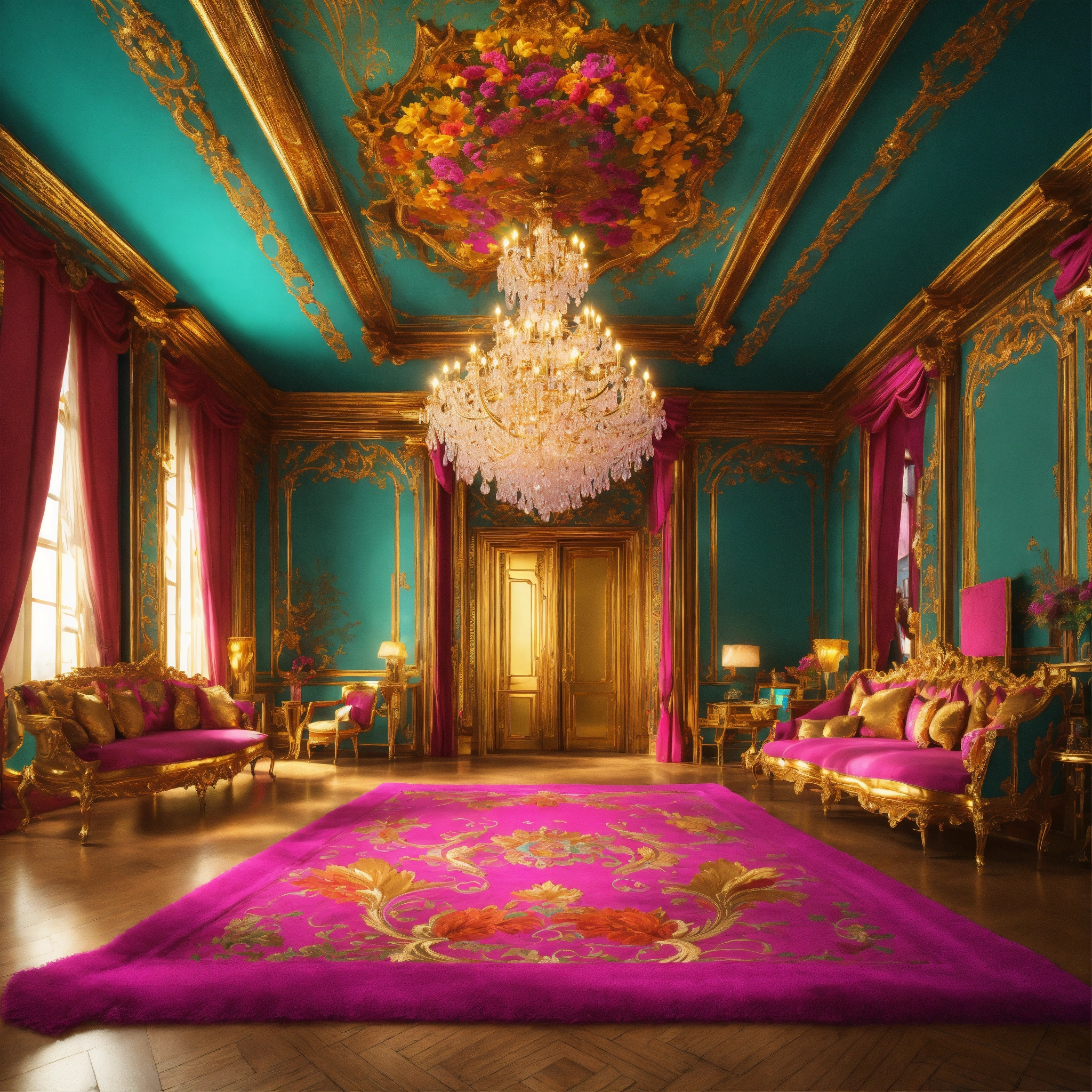 Lexica - Futuristic beautiful French mansion interior glamorous ...