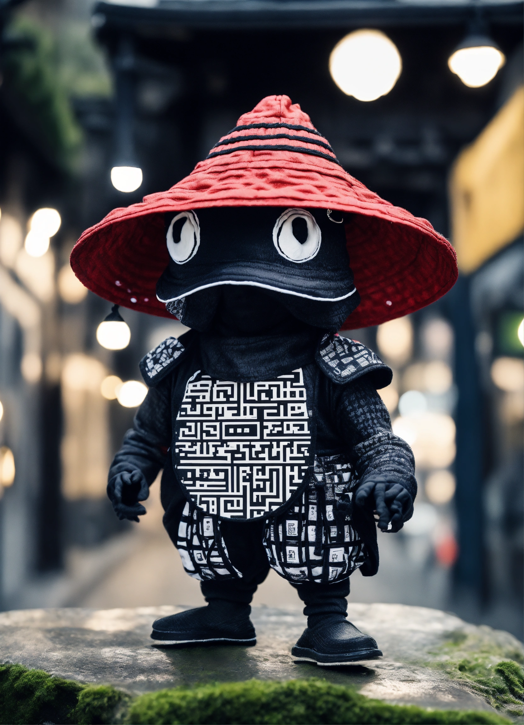 Lexica - A toad made out of a 3d black and white optical illusion, ying ...