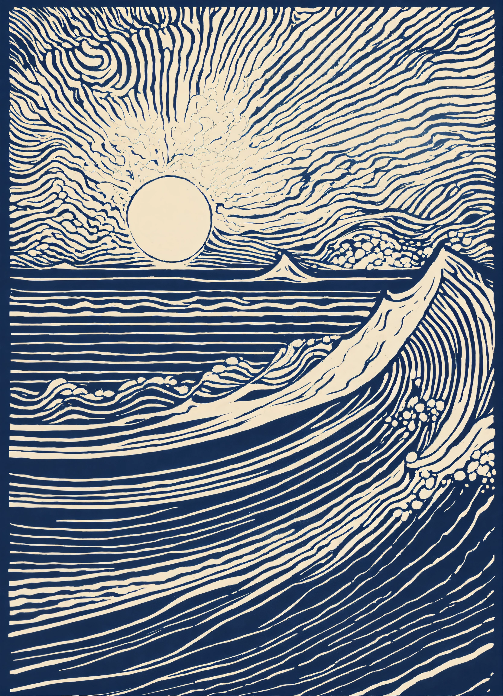 Lexica - Create an abstract linocut print design inspired by the ...