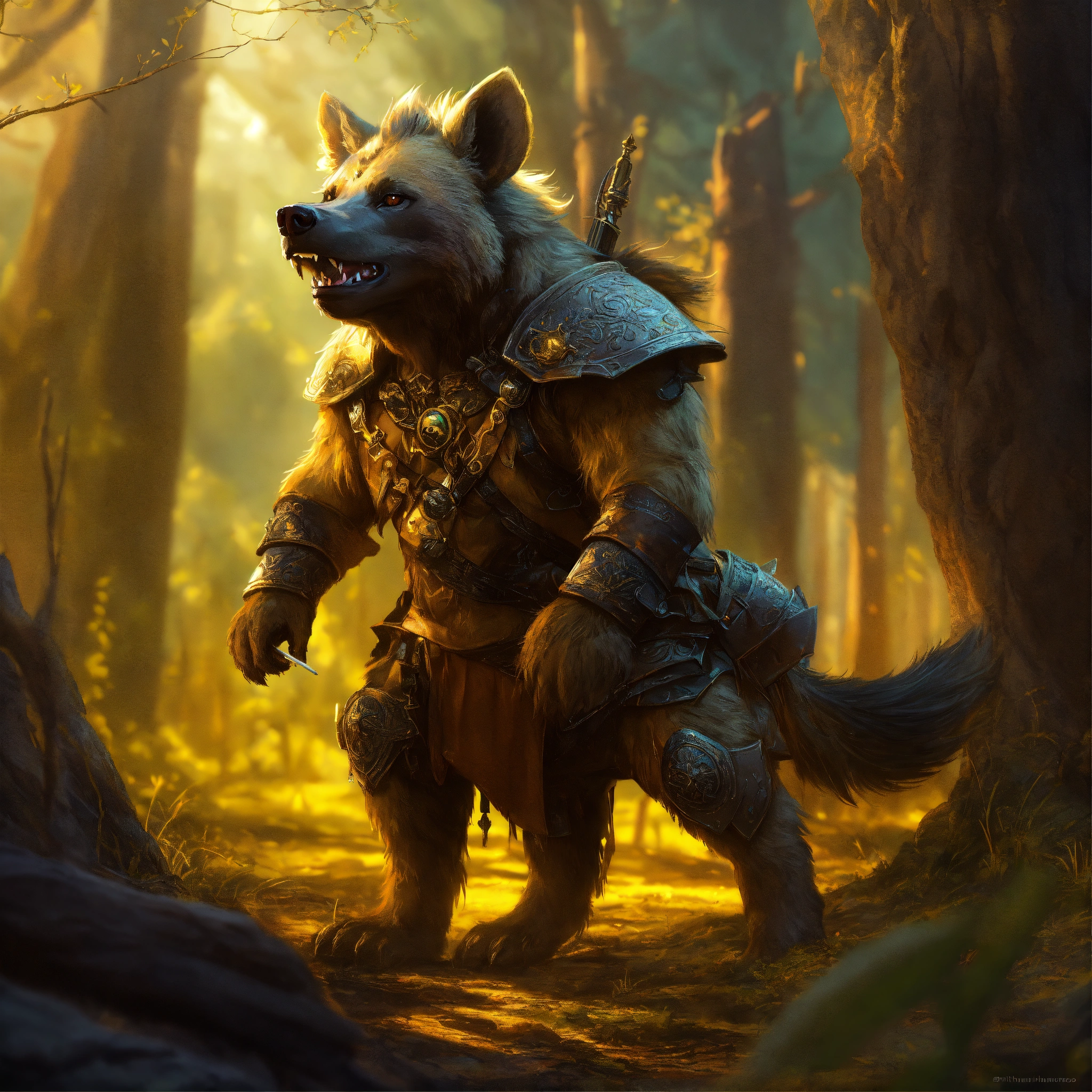 Lexica - Epic professional digital art of orc hyena bear female ...
