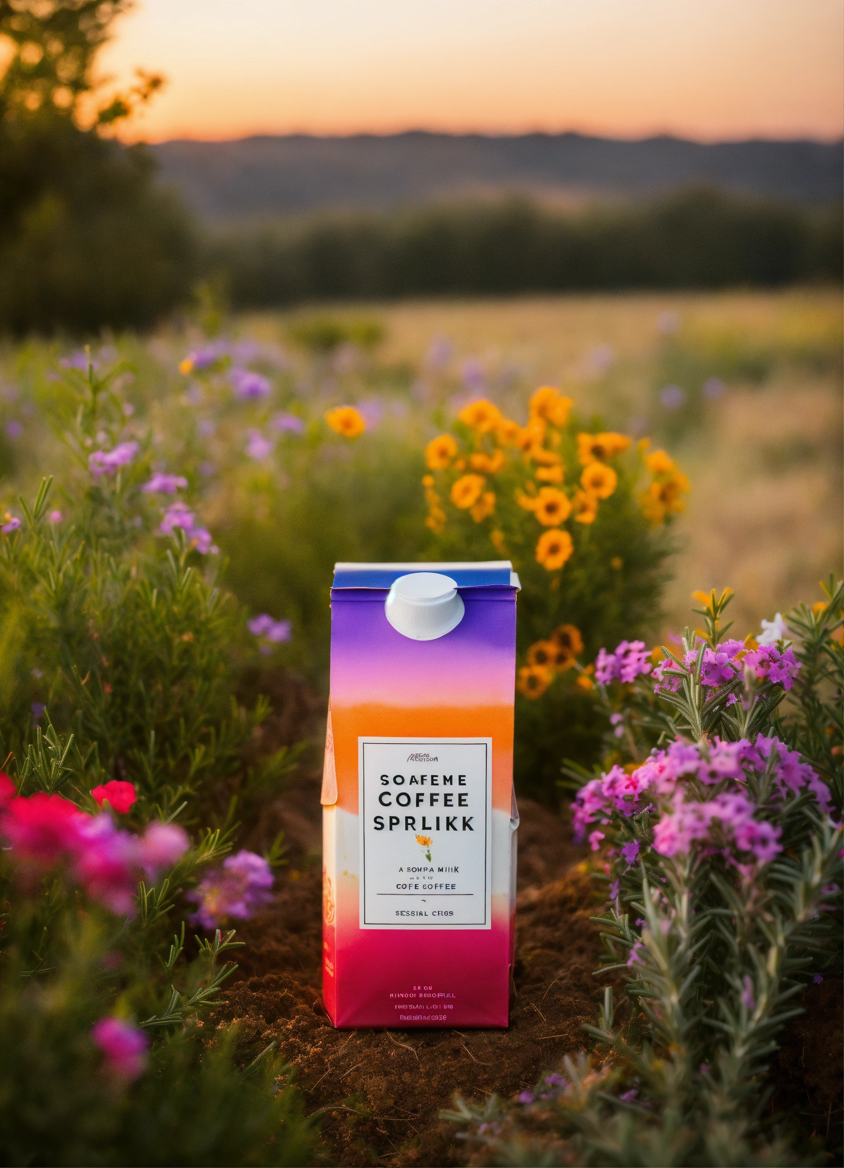 Lexica - A photo of a gradient coffee milk carton with rosemary sprigs ...