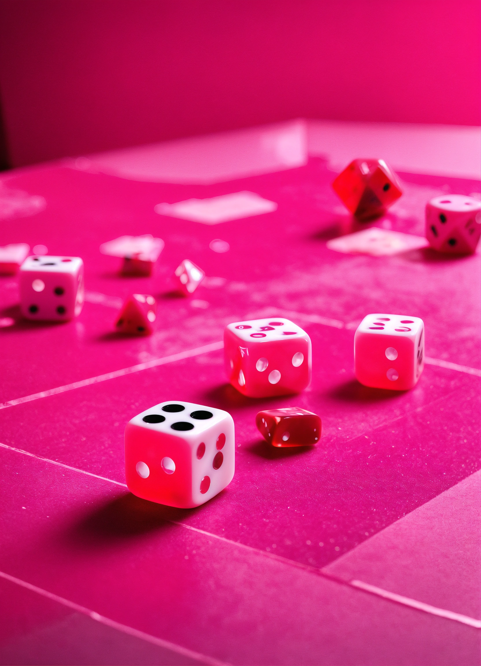 Lexica - A pink board game at an angled view being able to see the full ...