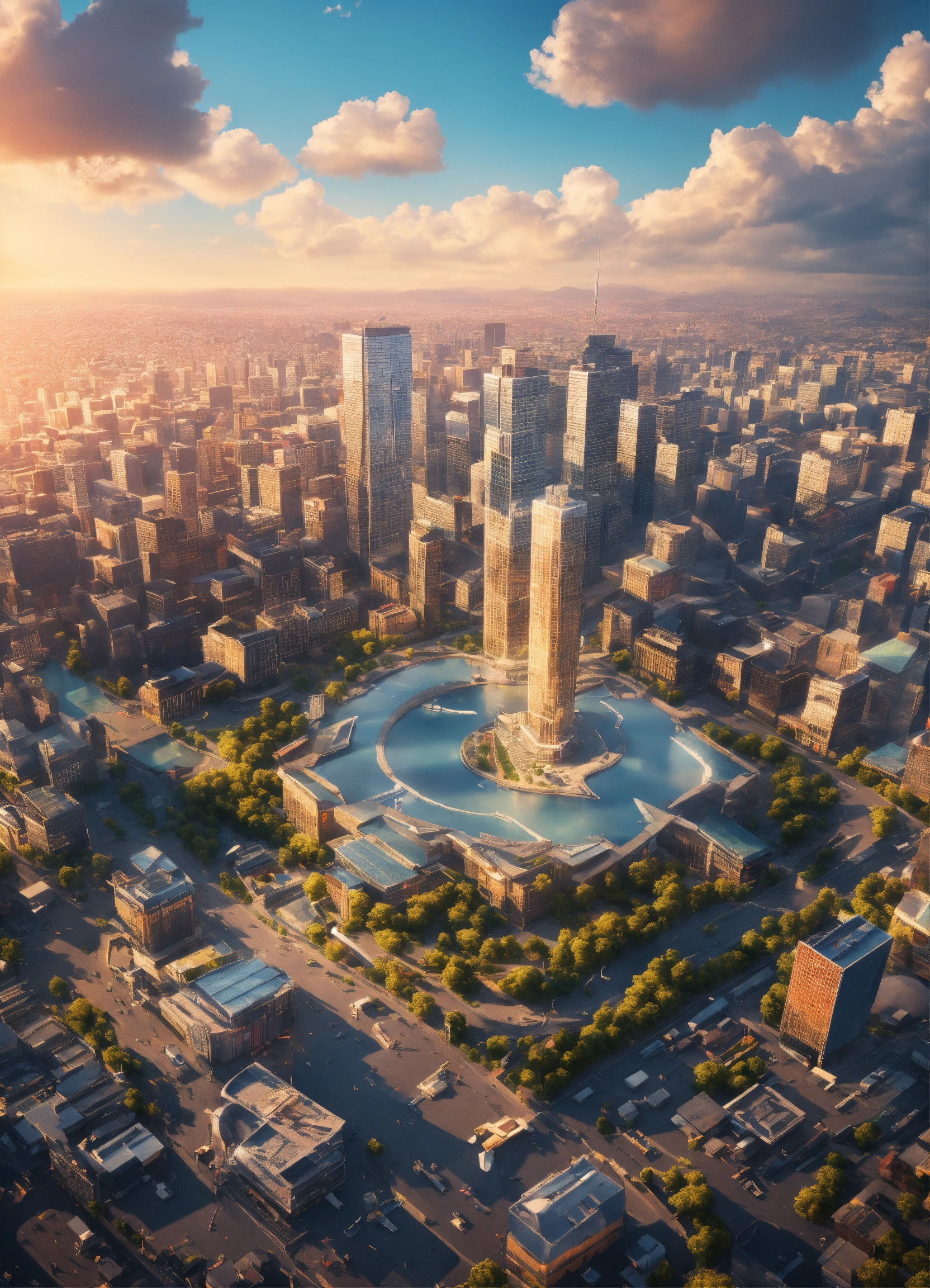 Lexica - Isometric, outdoors, sky, cloud, no humans, building, scenery ...