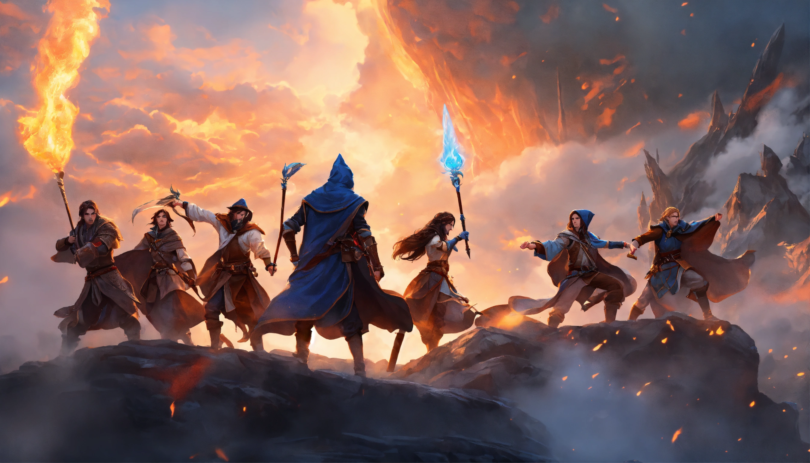 Lexica - Younger short French male wizard battling a group with a human ...