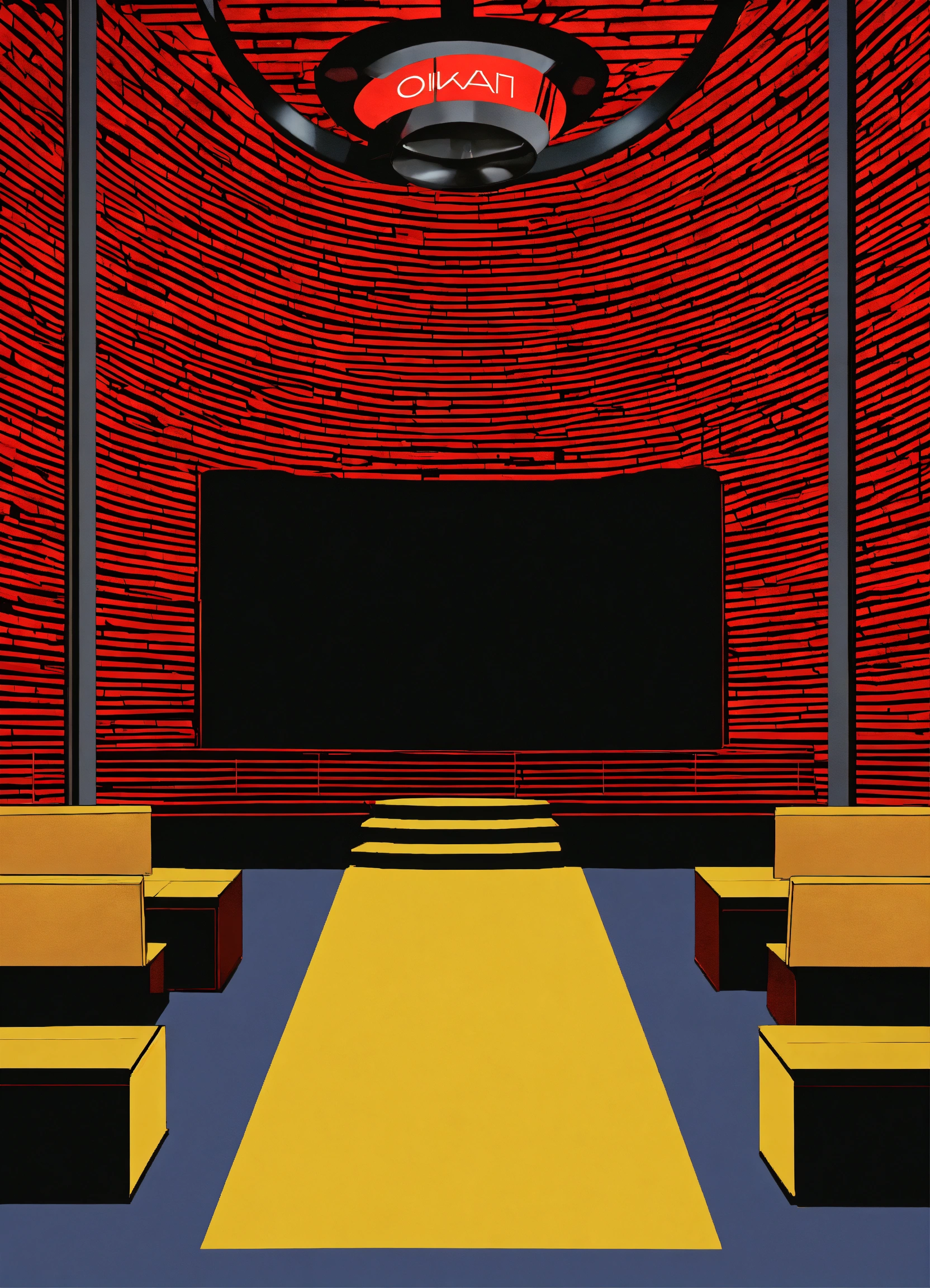 Lexica - An empty talk show set. With monitors.