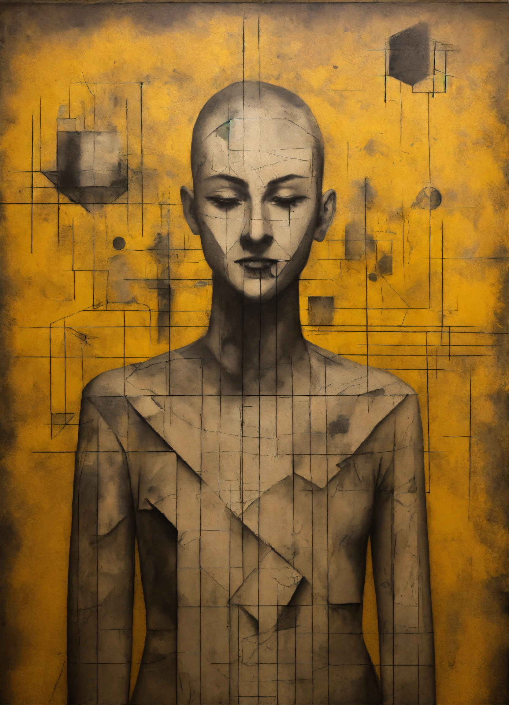 Lexica - Create the outline of personification of madness, painted with ...