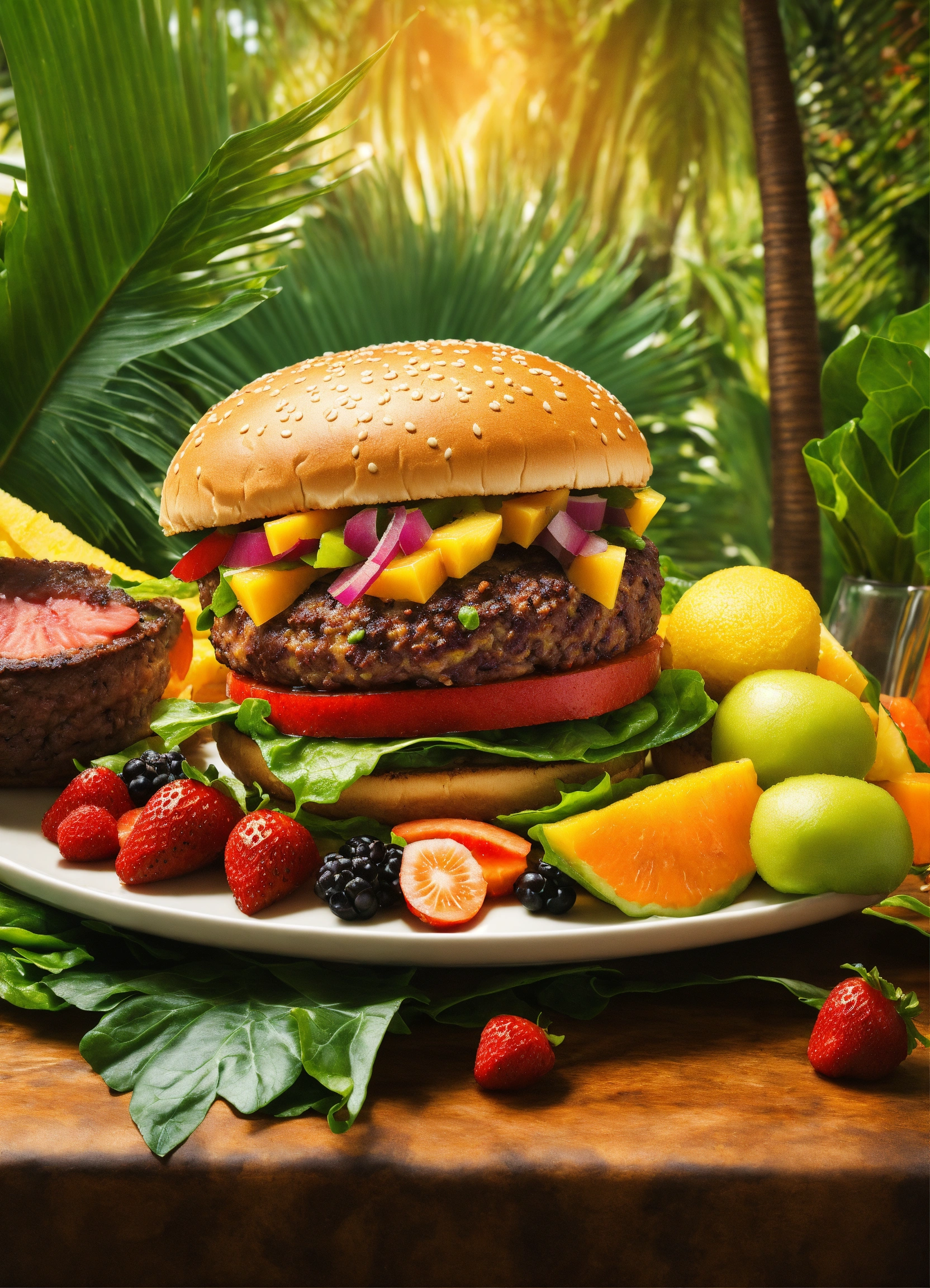 Lexica - Realistic, african cuisine, fruit garnish, fine dining ...