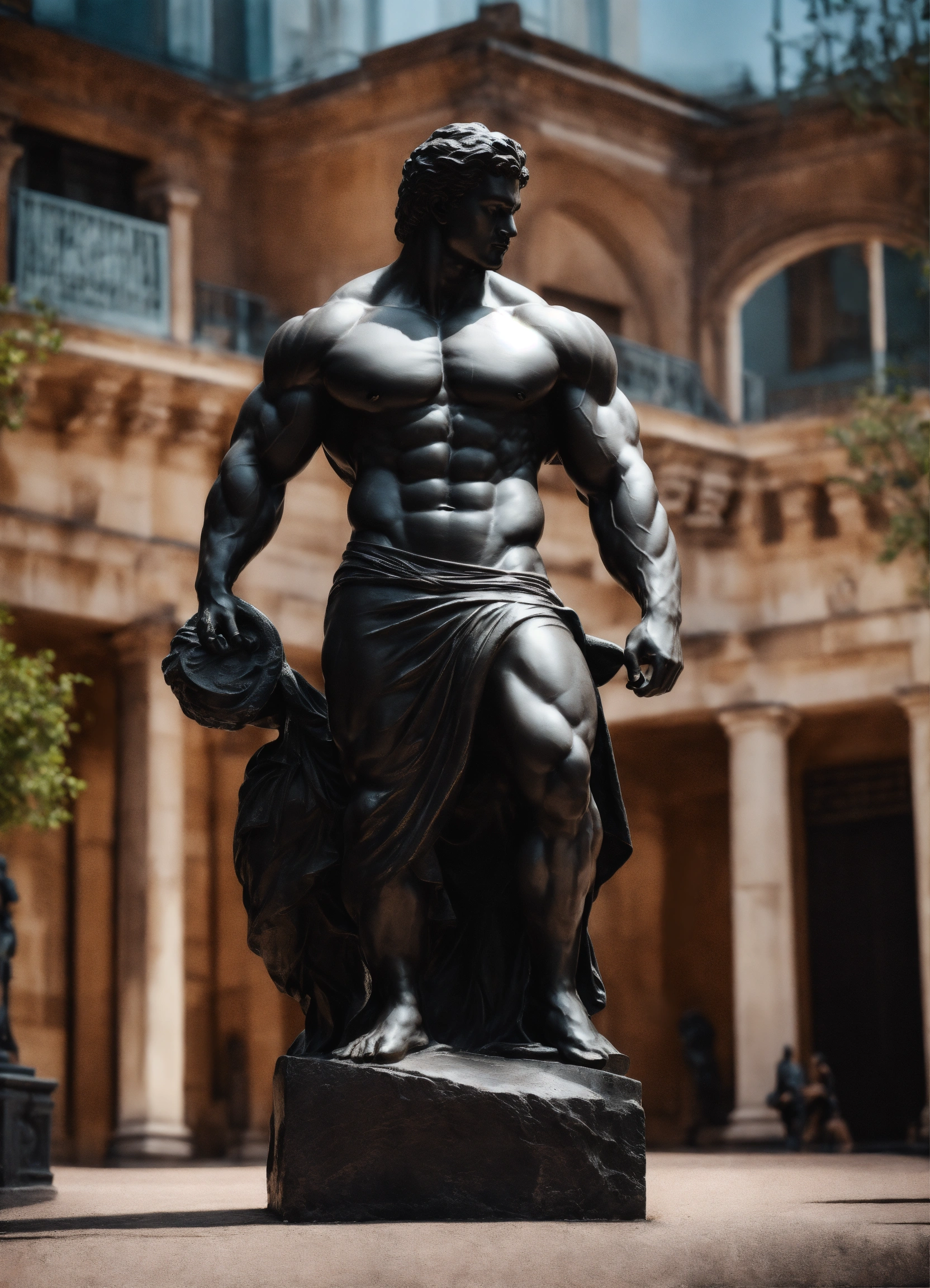 Lexica - Simple logo for a clothing Brand from a muscular Statue, the ...