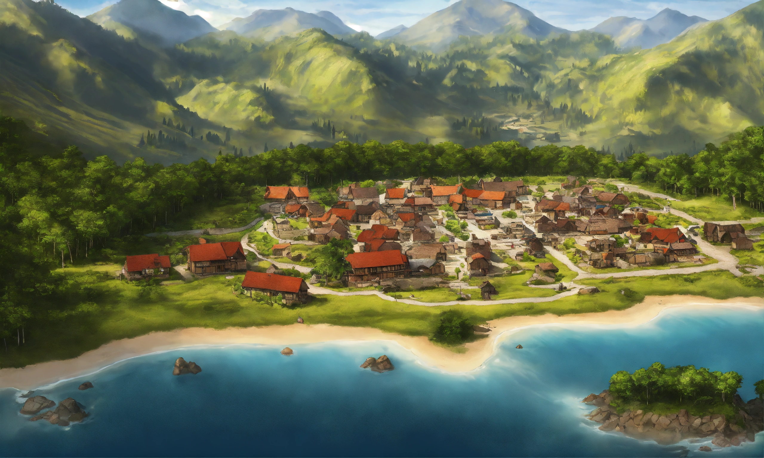 Lexica - Streetmap of coastal Colonial walled frontier hamlet pine ...