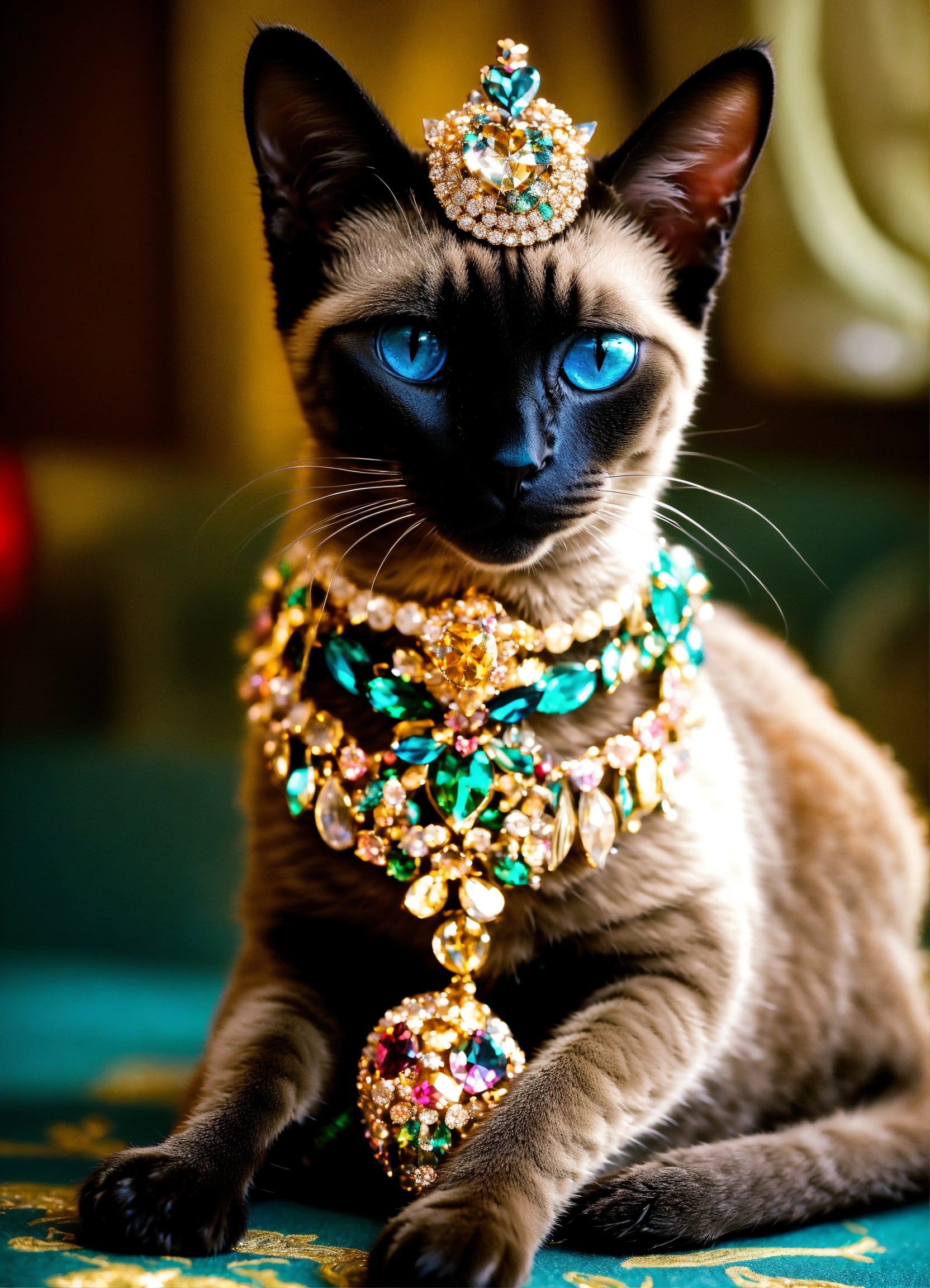 Lexica - Siamese cat, aloof and poised In rhinestones she is adorned ...