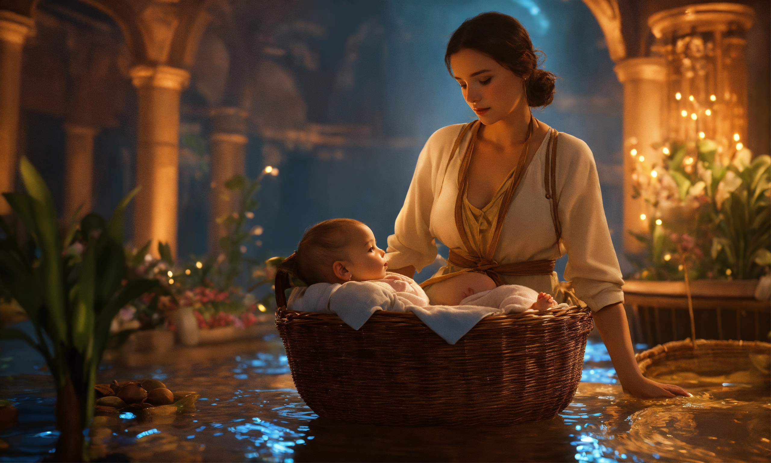 Lexica - Israeli woman places baby in the Nile inside a basket ...