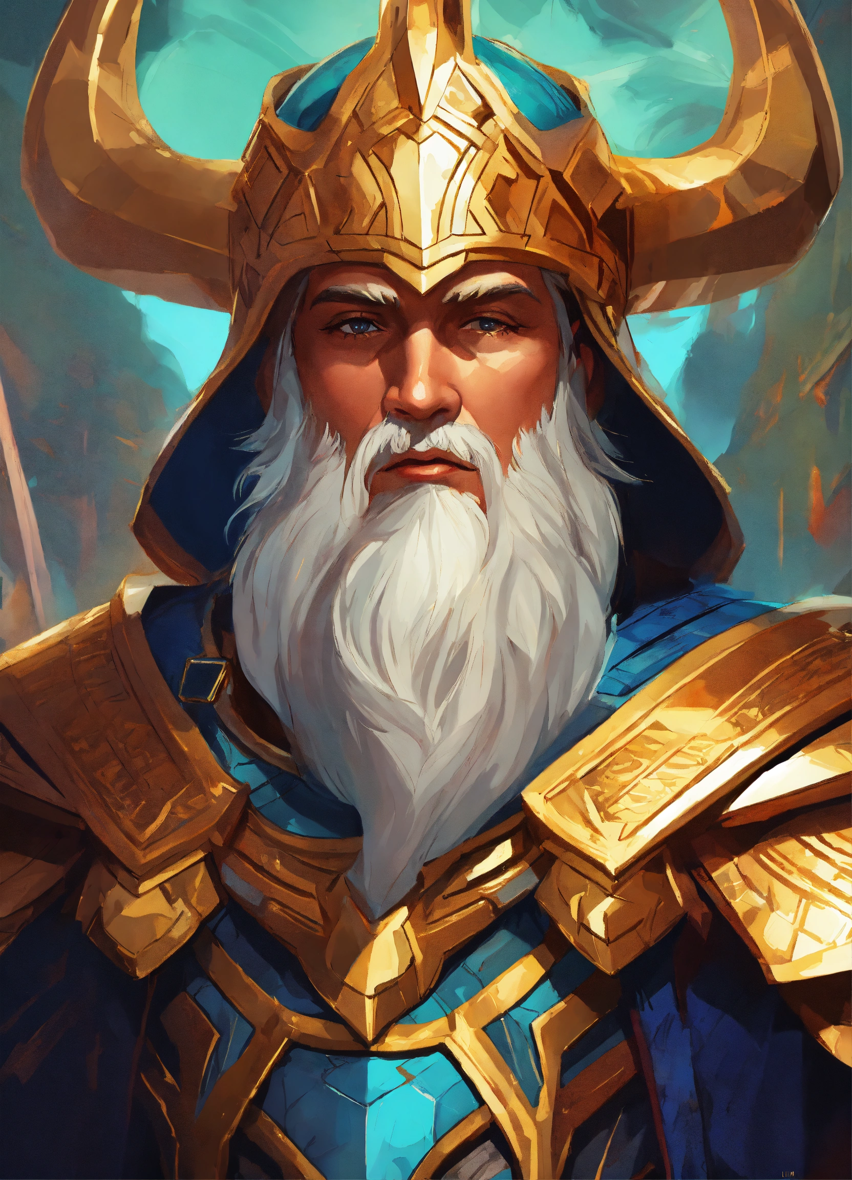 Lexica - Asgard King Odin, cartoon oil paint, 2D illustration style ...