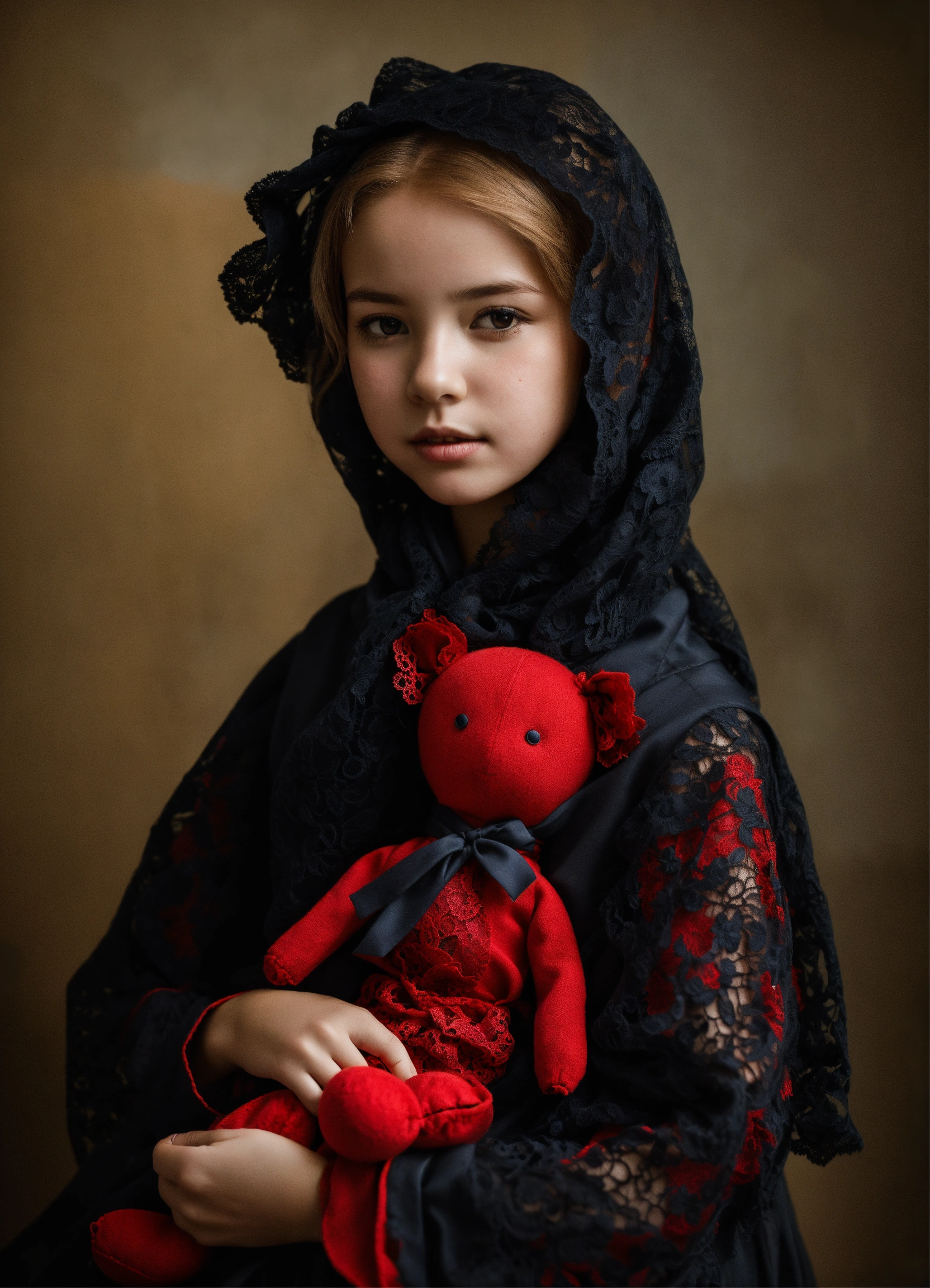 Lexica - Goast of a young girl about 25 years who wears a dark lace ...