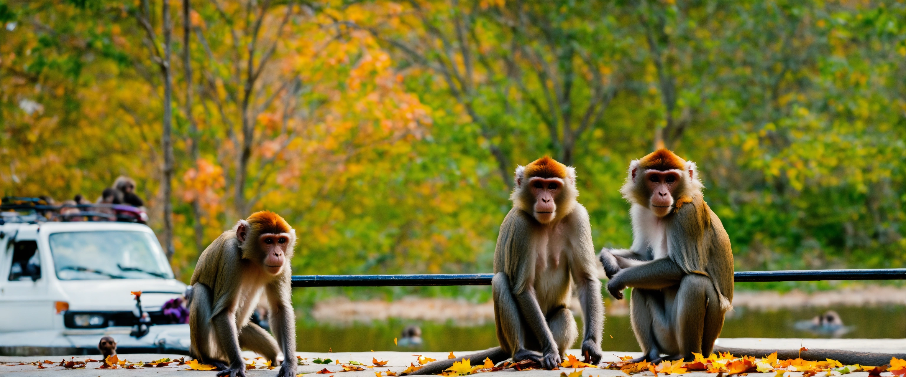 Lexica - Monkeys in the zoo during fall season