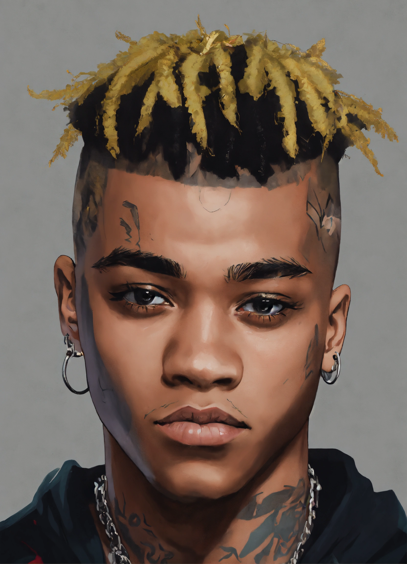 Lexica - Xxxtentacion, realistic, looking at camera