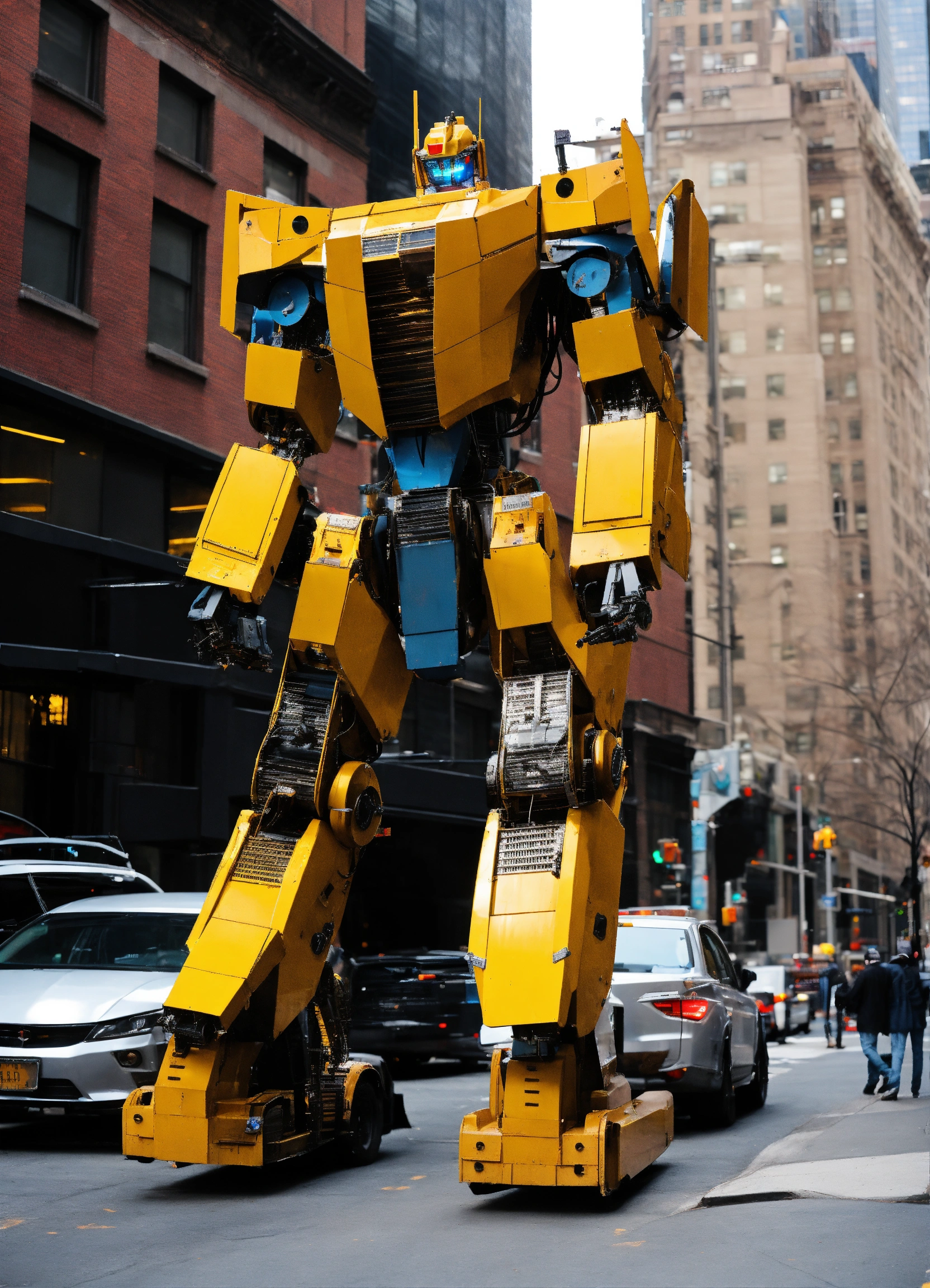 Lexica - In this photograph taken in a street in New York a robot ...