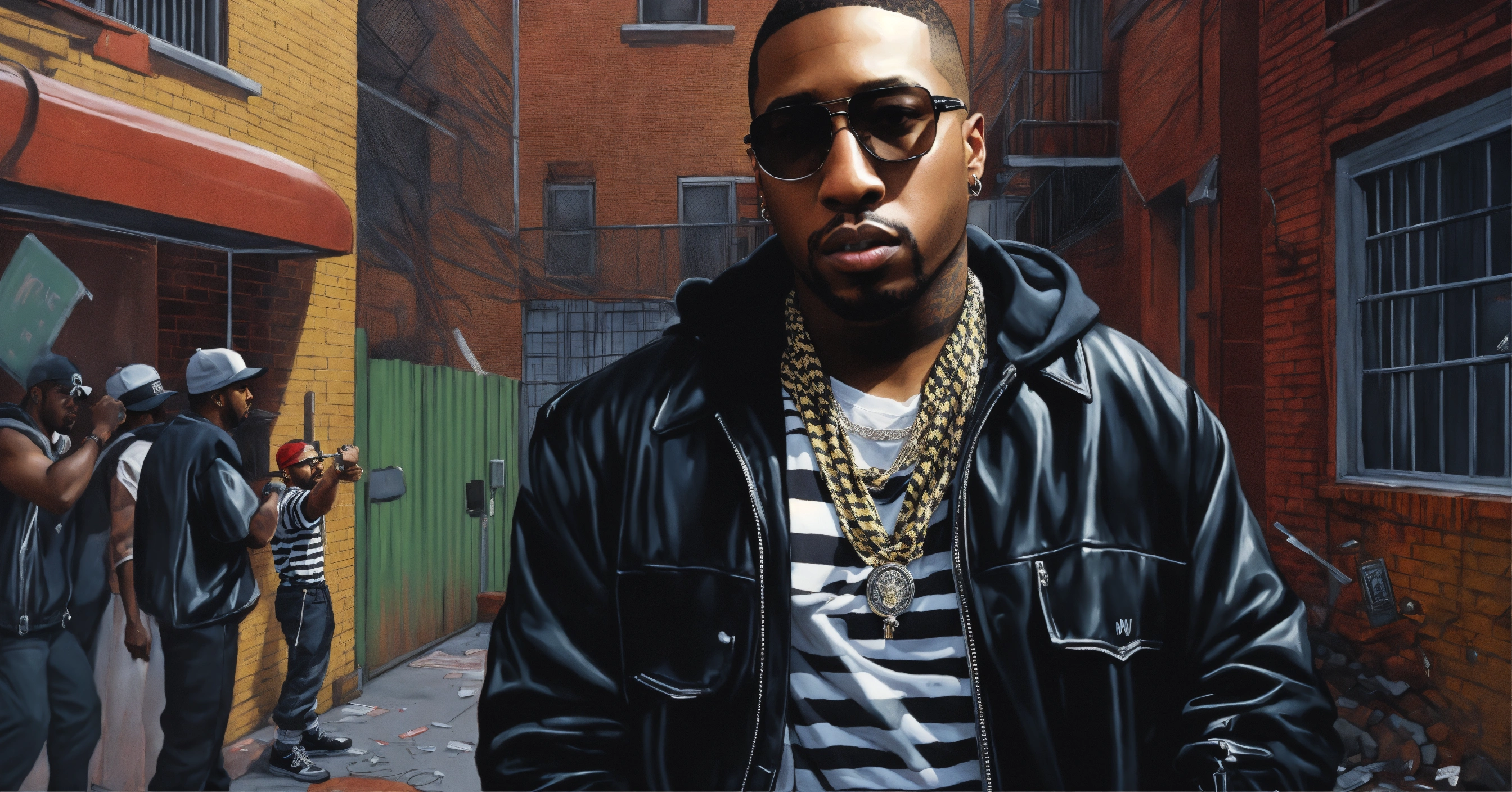 Lexica - Pop art, hyperrealist portrait of rapper "Maino " wearing ...