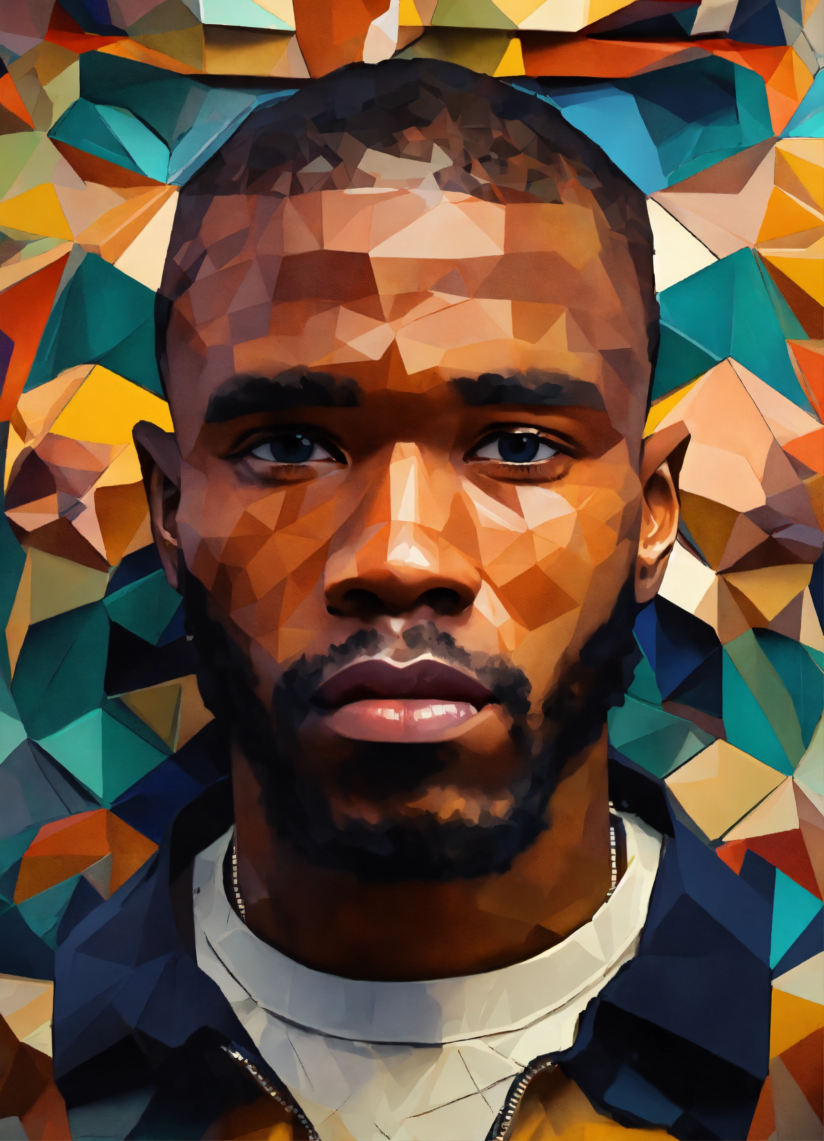 Lexica - Portrait of frank ocean verry abstract poligon style 3d