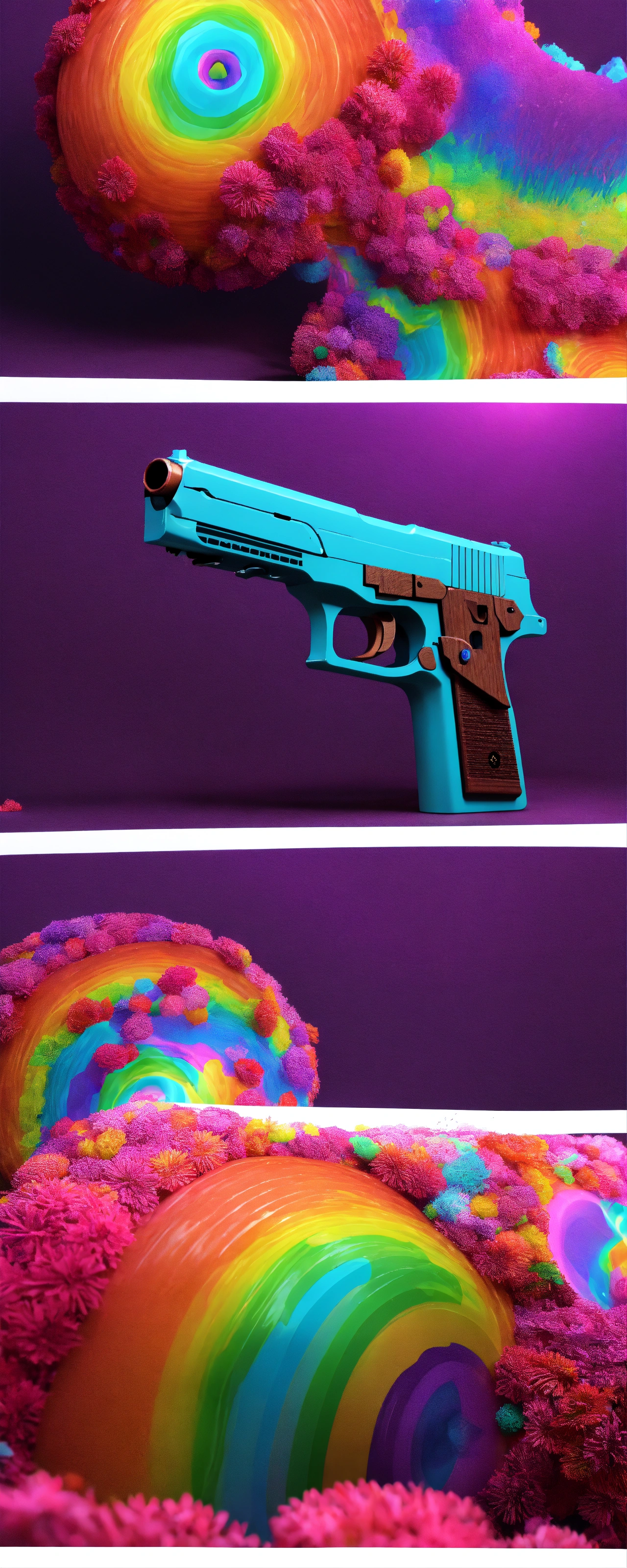 Lexica - A gun that shoots LSD, 3d render