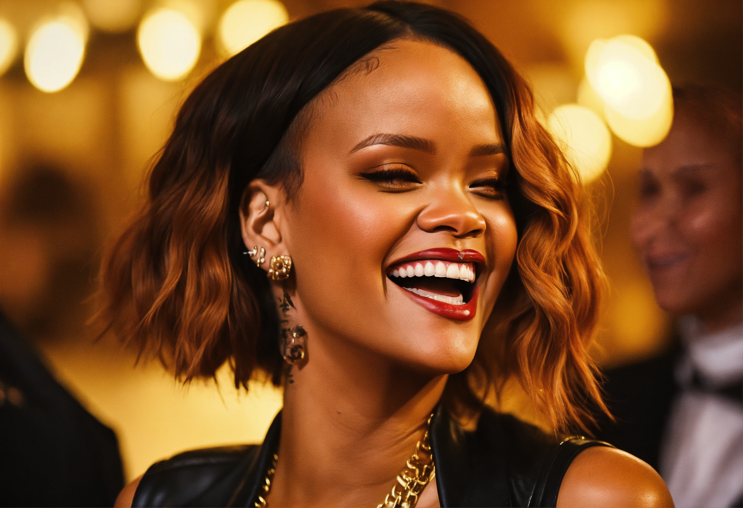 Lexica - Rihanna laughing at angry fans.