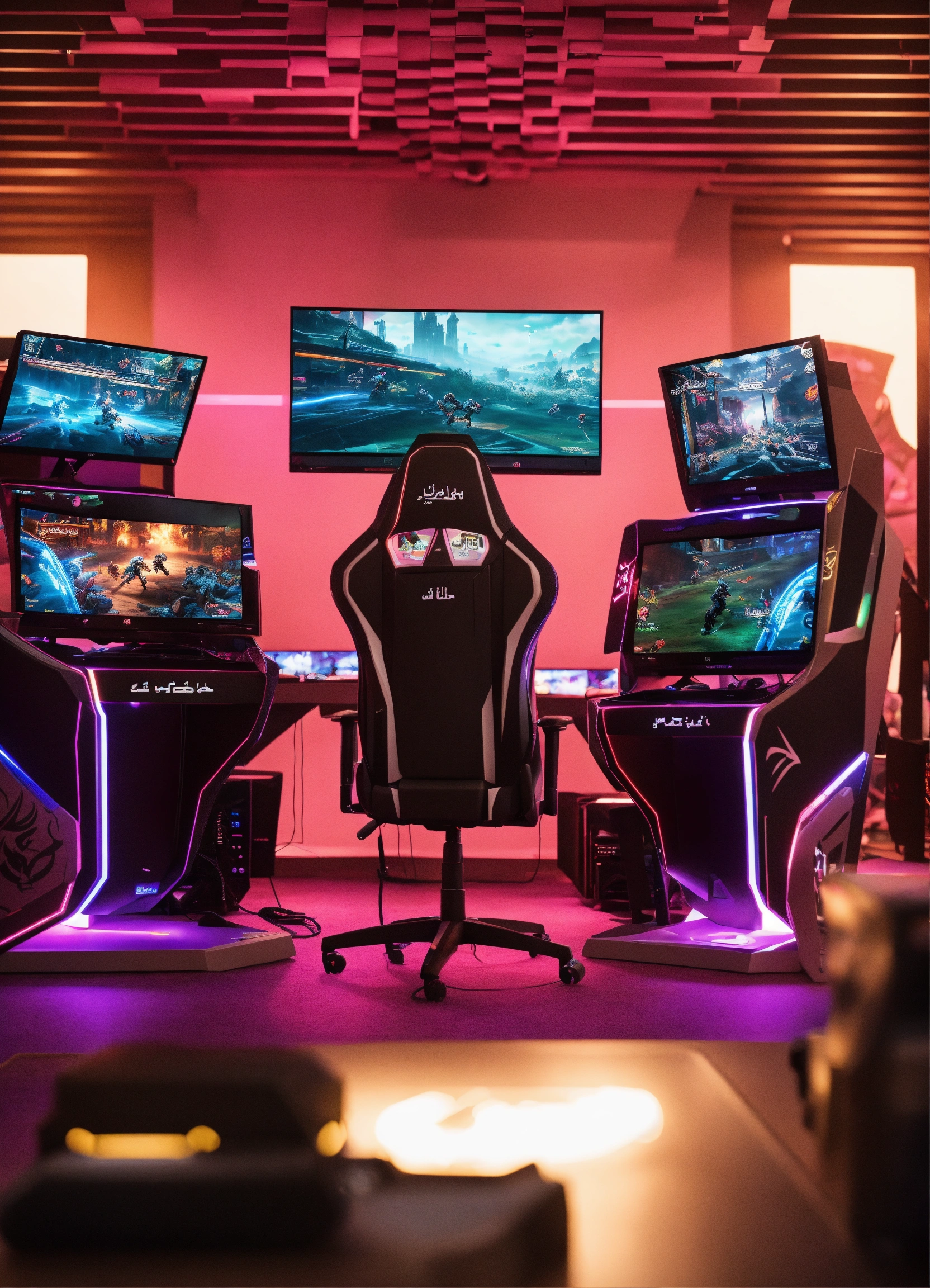 Lexica - Create an image of the main gaming area, showcasing rows of ...