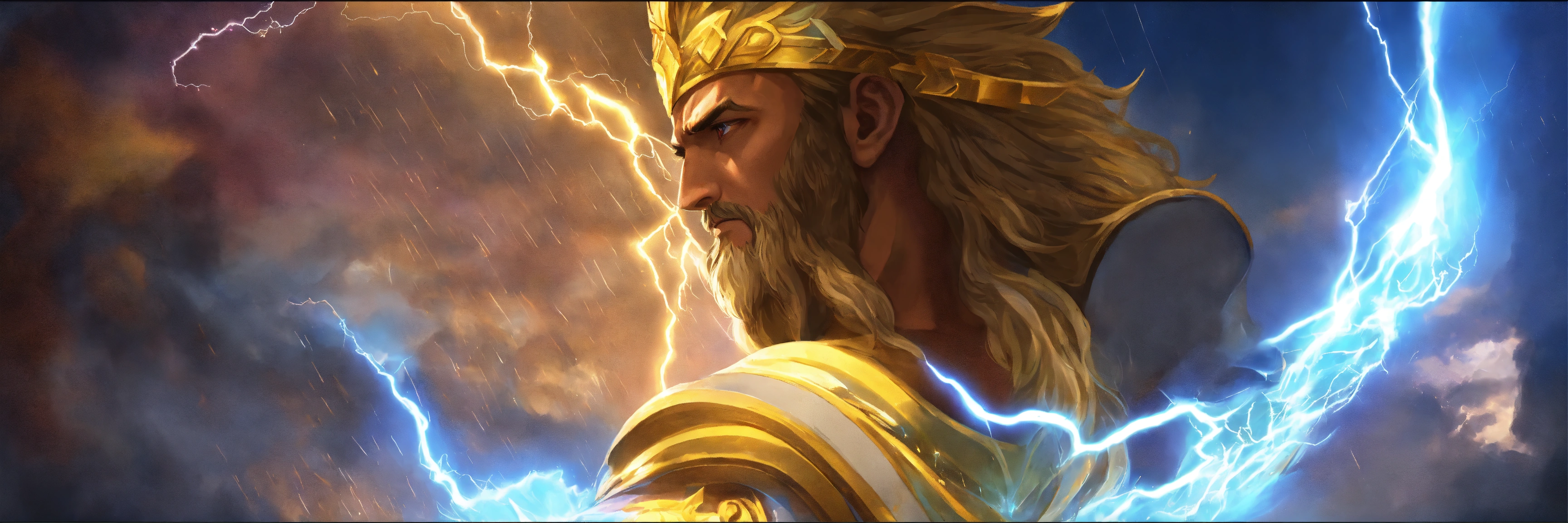 Lexica - Zeus is typically depicted with eyes that radiate a gleam ...
