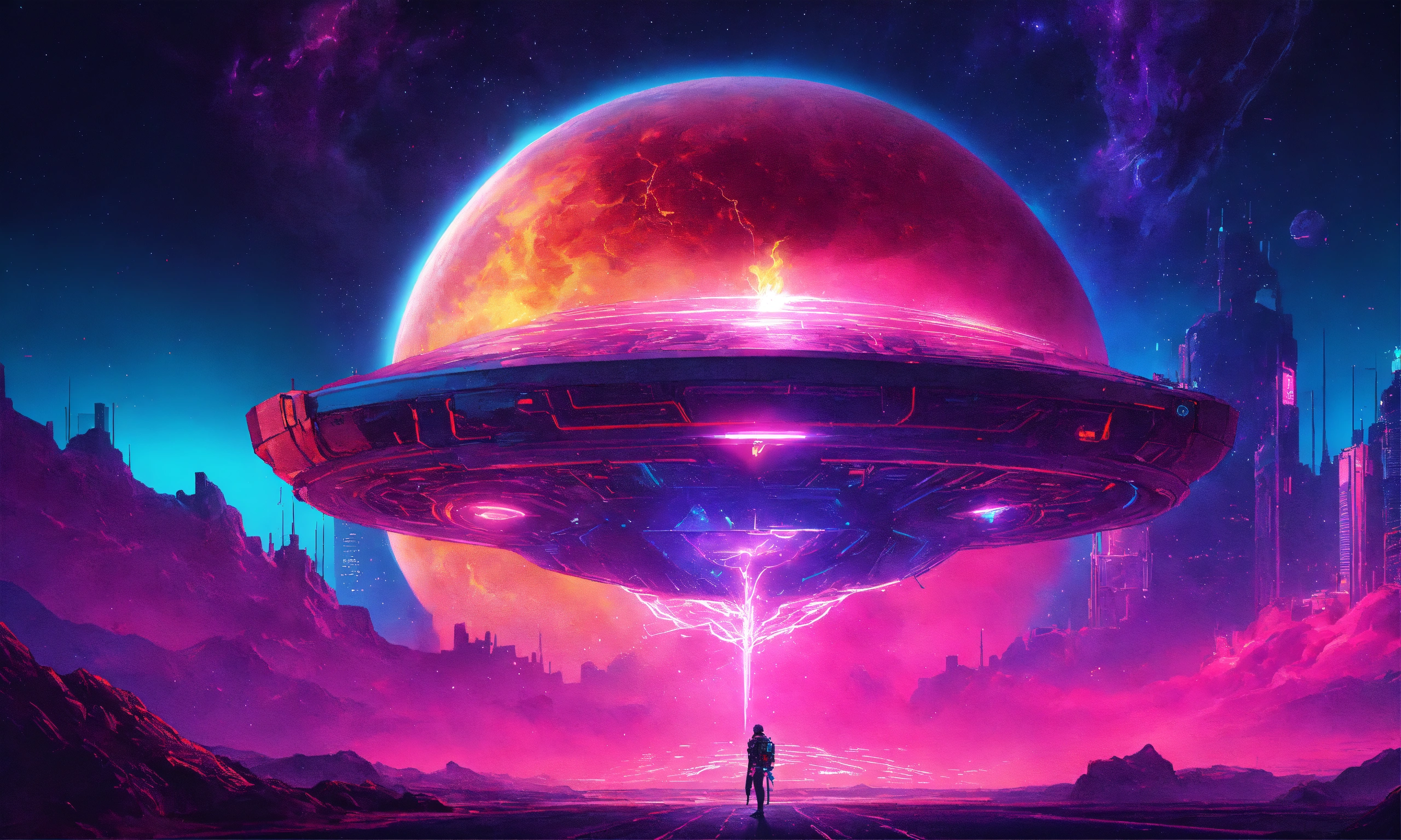 Lexica - Ultradetailed illustration of an energy cosmic spell casted in ...