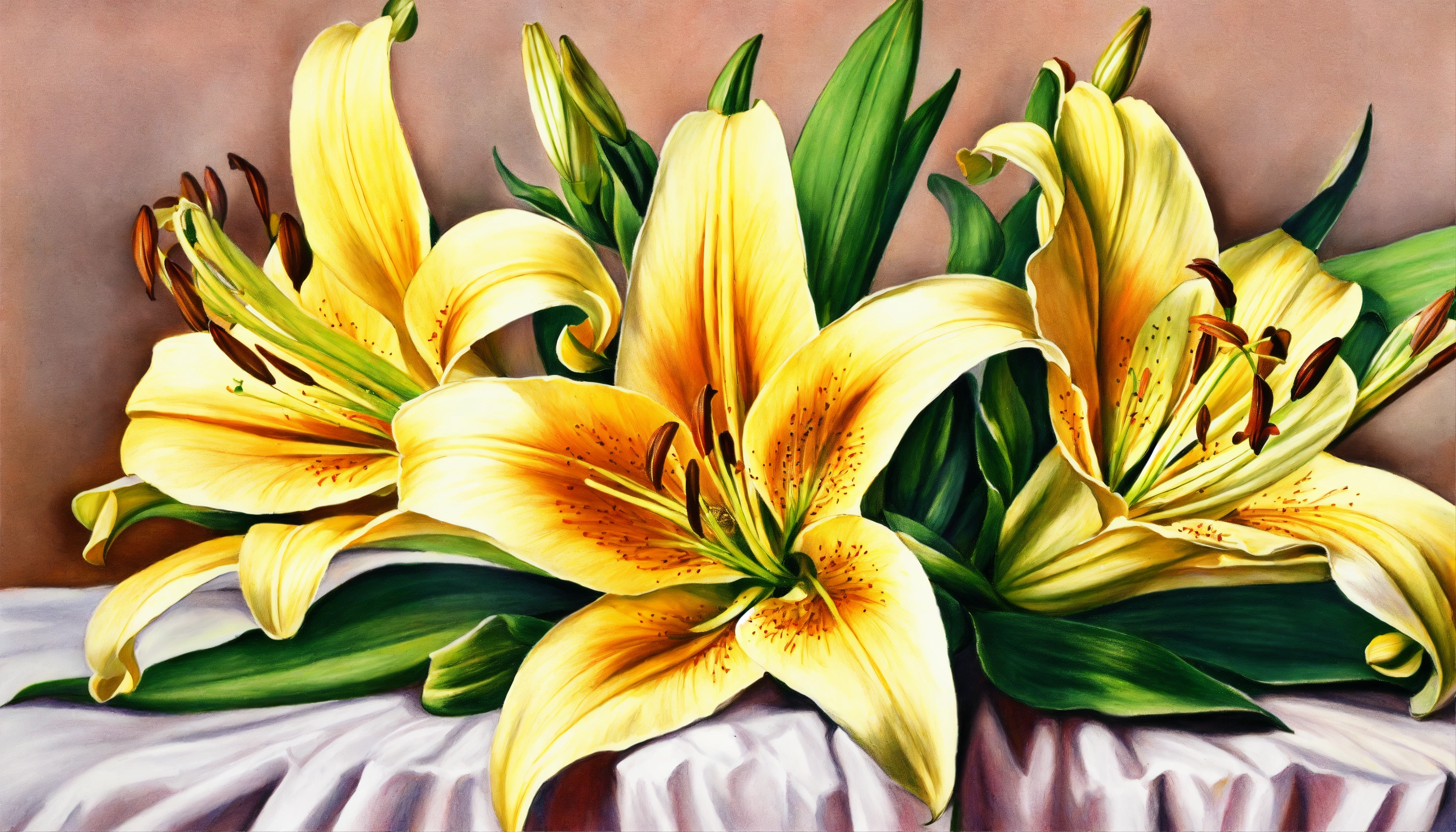 Lexica - Beautiful lilies, excellent, vintage style detailed colored ...