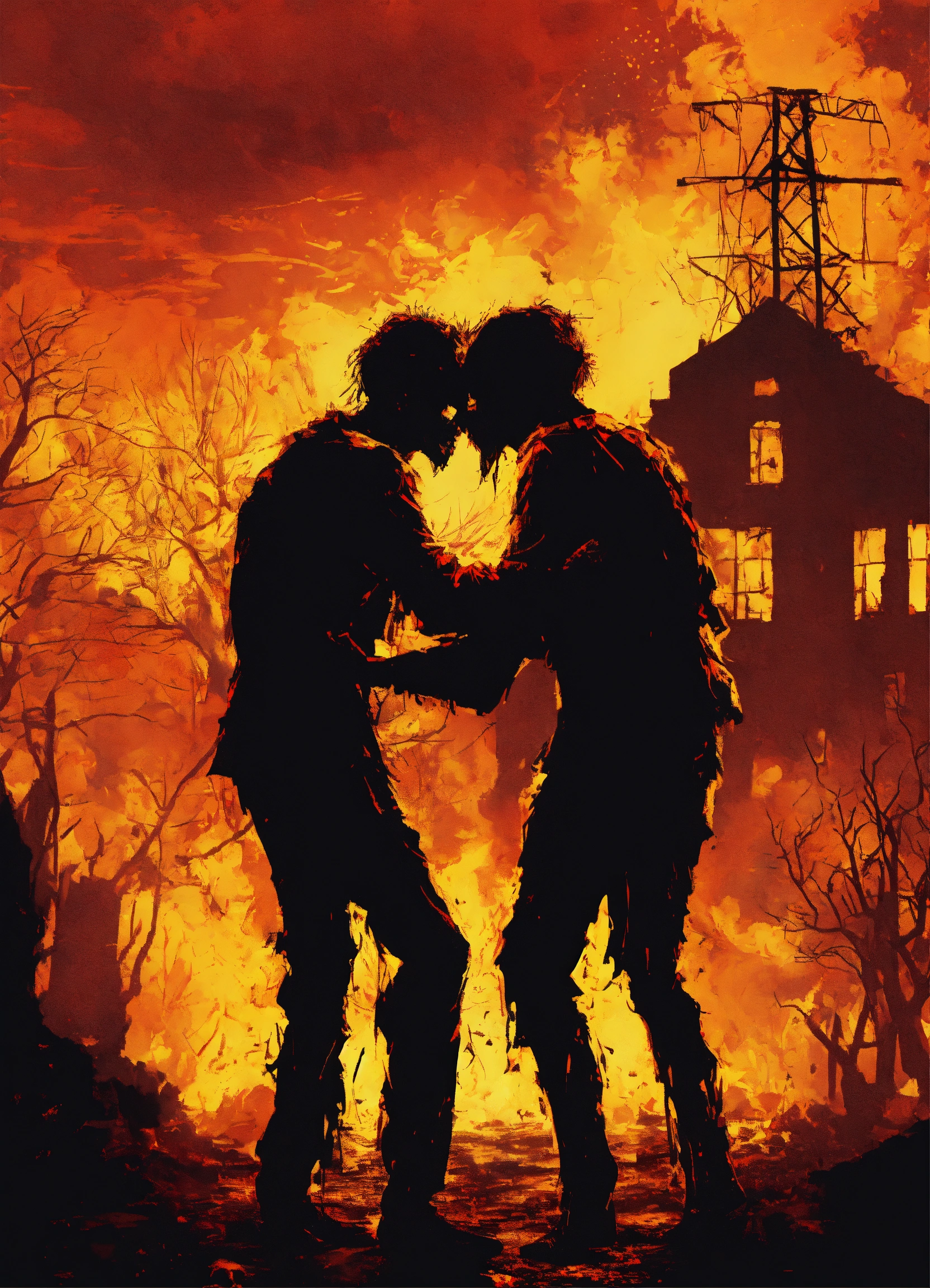 Lexica - 2 zombies hugging each other, high resolution, grunge, vector ...