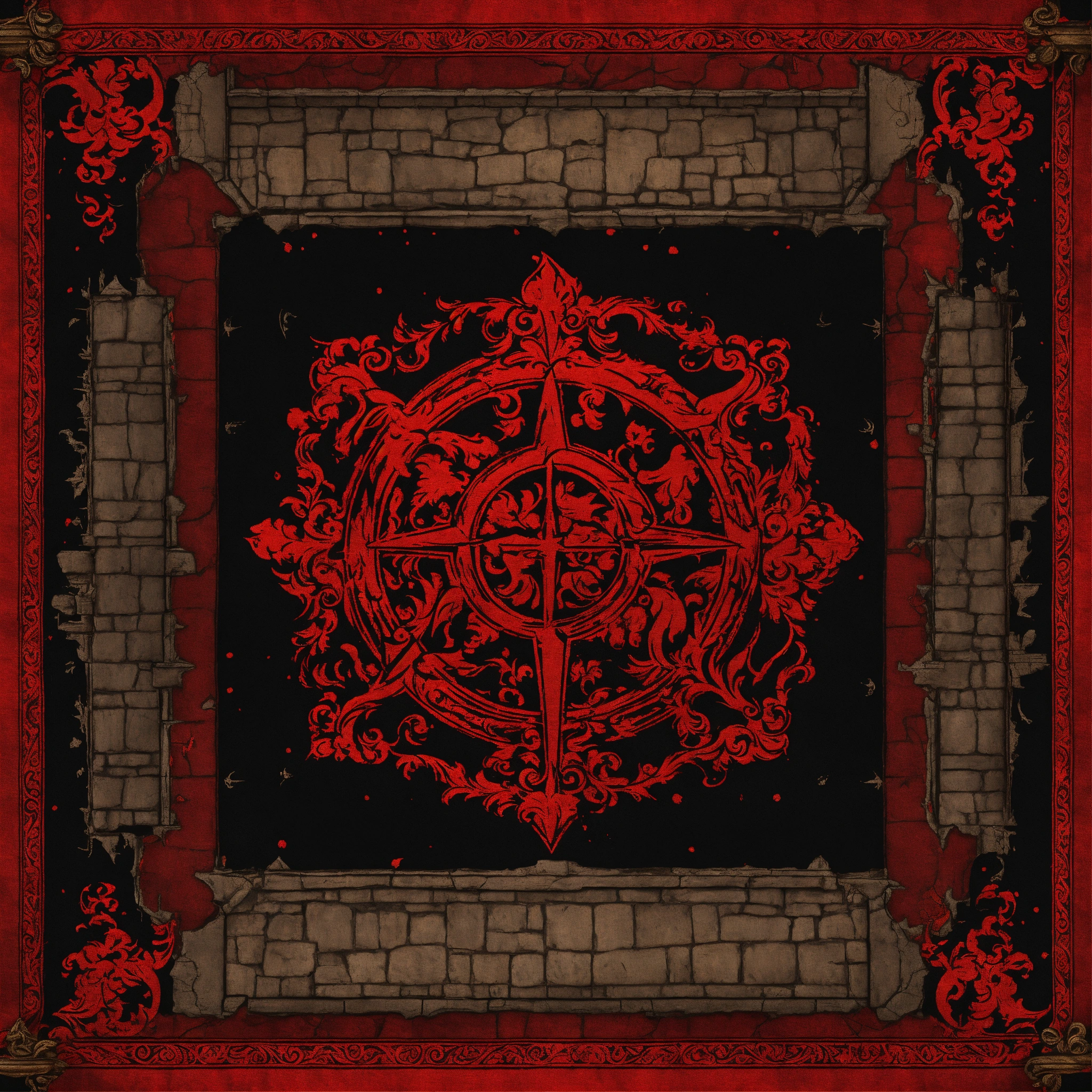Lexica - A black and red medieval battle banner