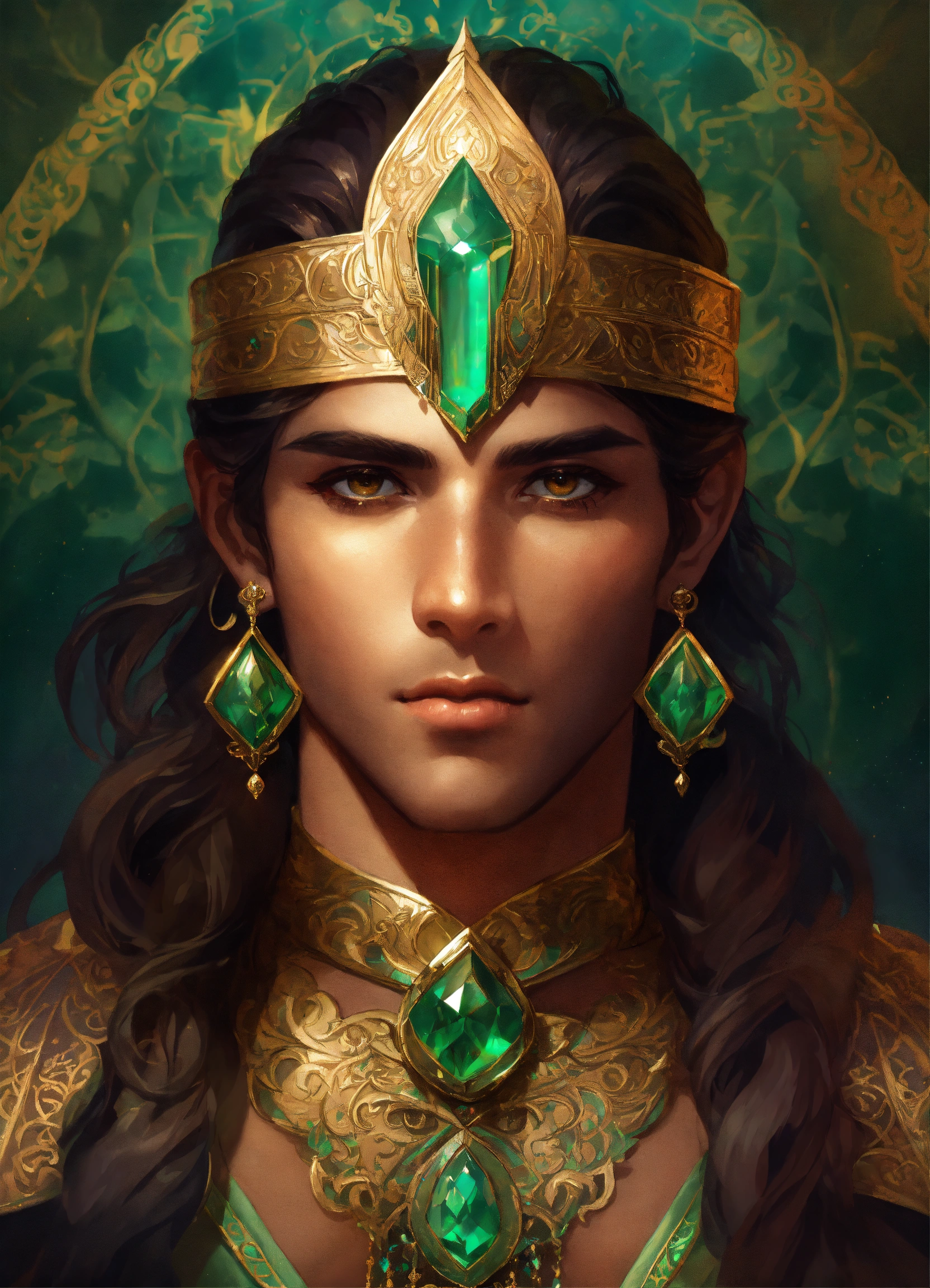 Lexica - Symmetry, portrait of gorgeous, persian elf male armored ...