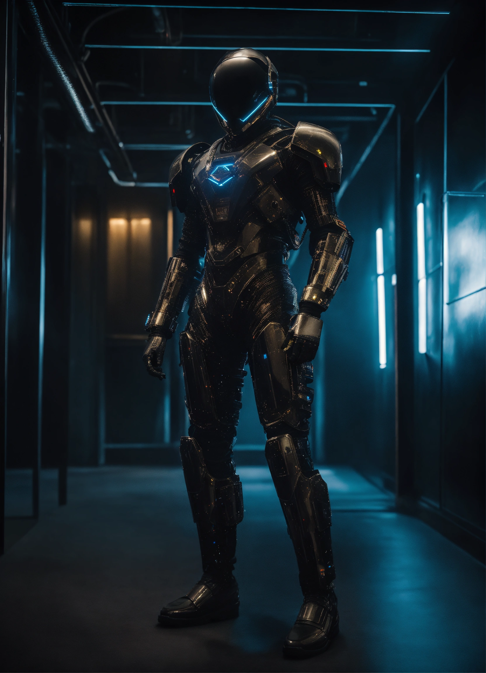 Lexica - An ultrarealistic photograph of a futuristic full body power ...
