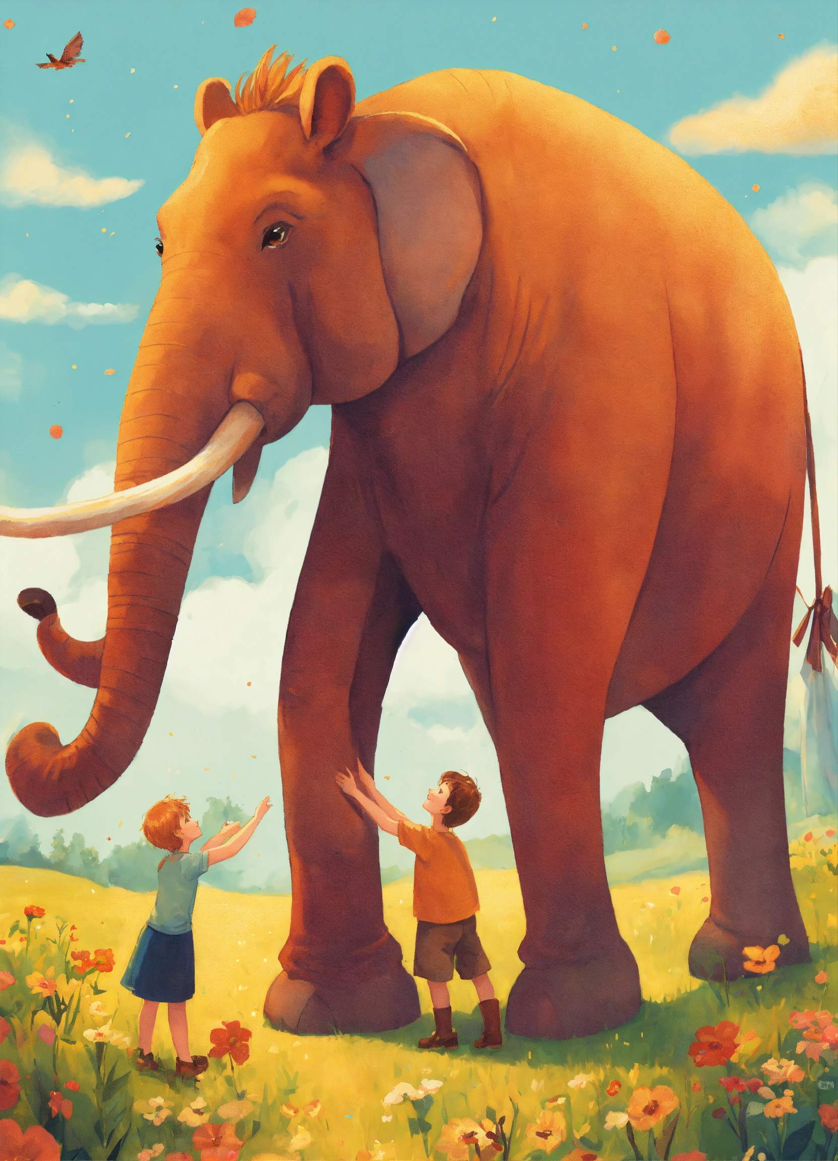 Lexica - Illustration for a children's book. The gentle giant hugs ...