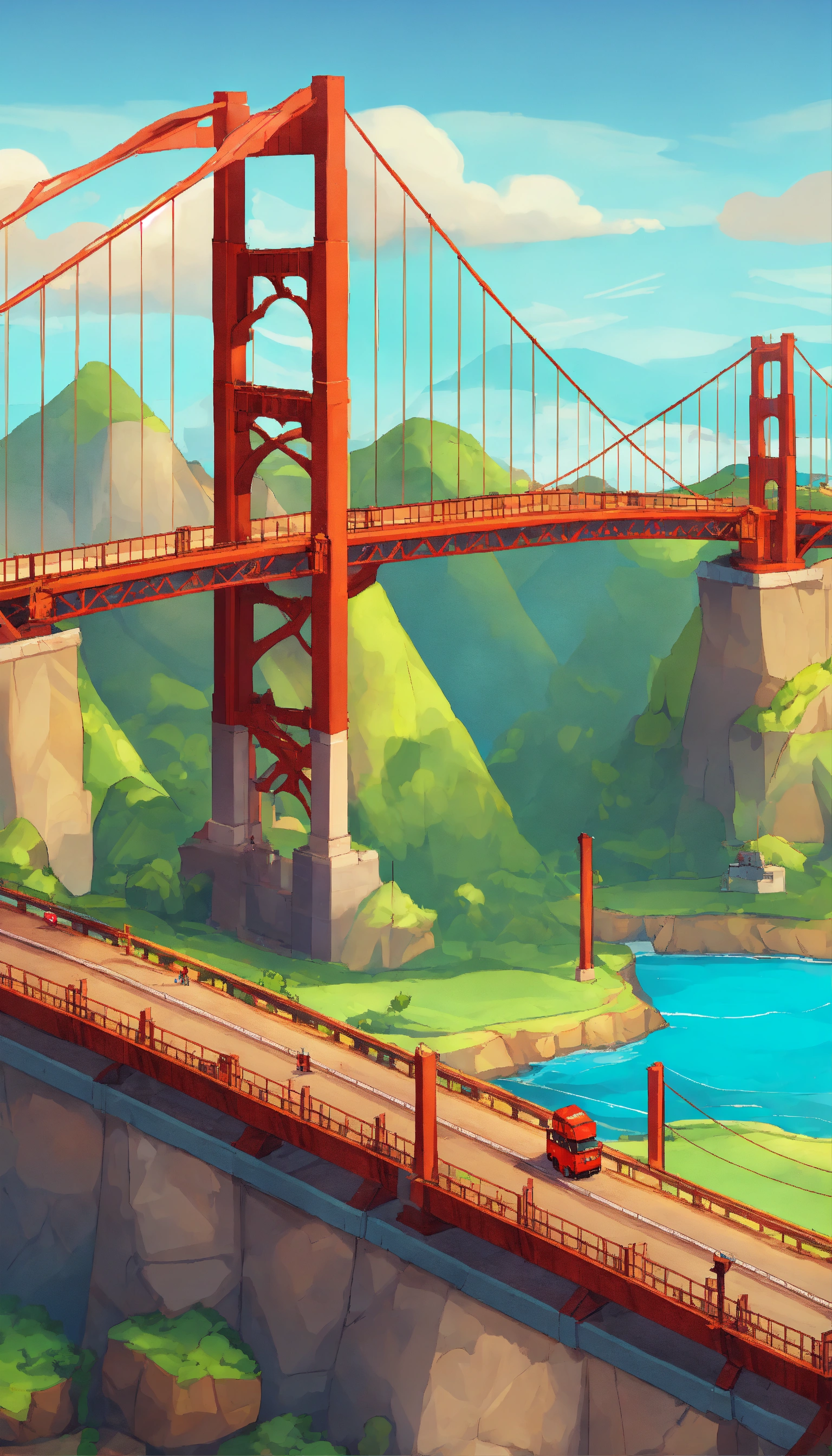 Lexica - Plataforma 2d game Golden Gate Bridge