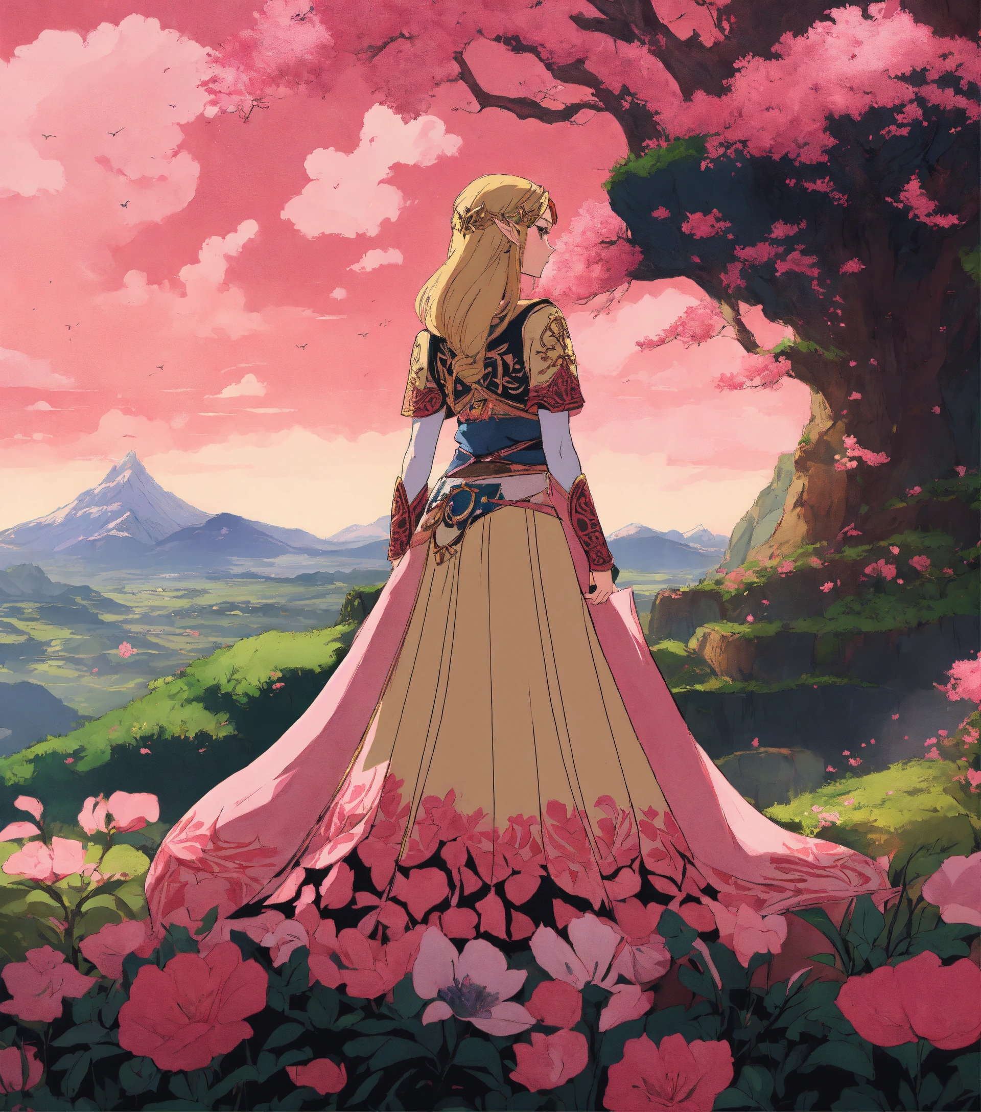 Lexica - Anime artwork of princess Zelda in a detailed intricate pink ...