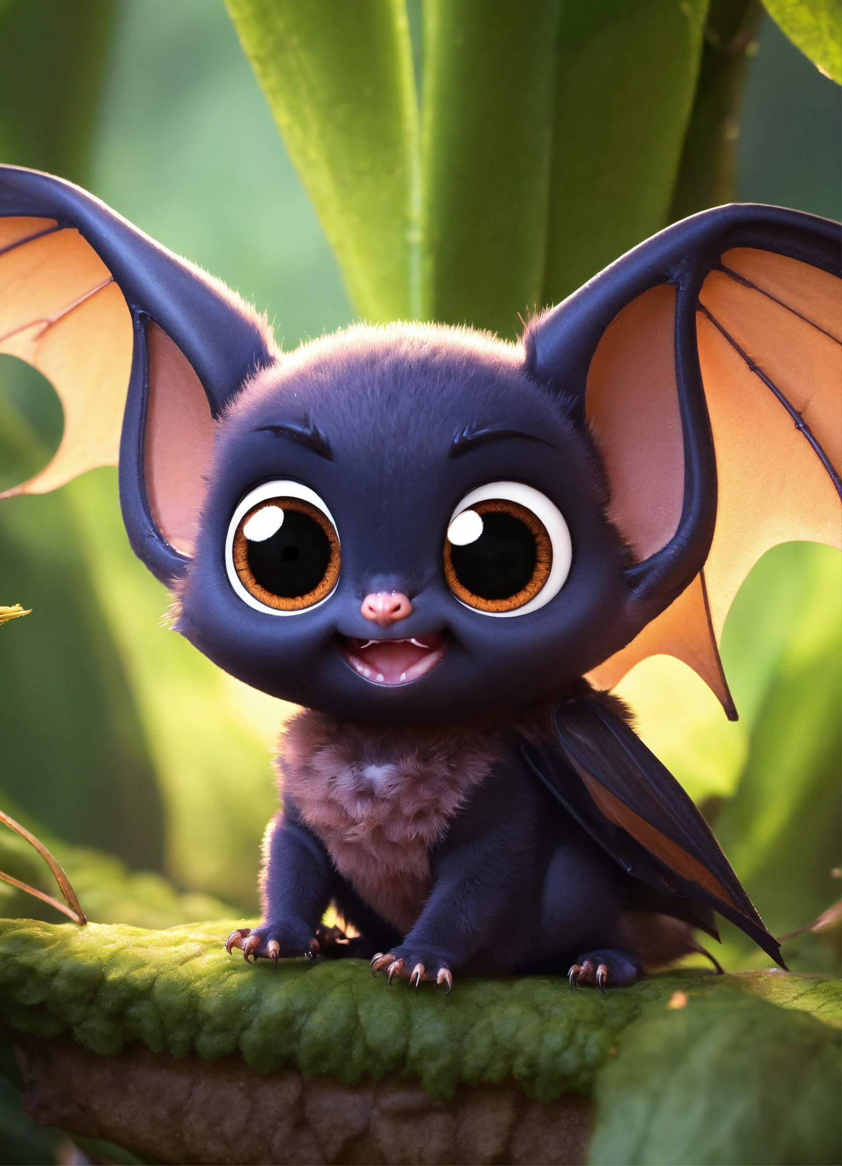 Lexica - A cute multiple wings baby bat with big eyes, animated ...