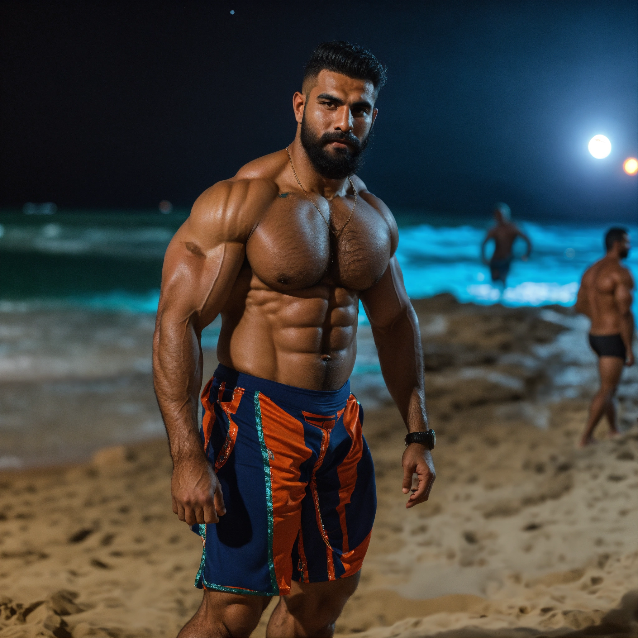 Lexica - 30-year-old hairy Omani man with big muscles, big bodybuilder ...