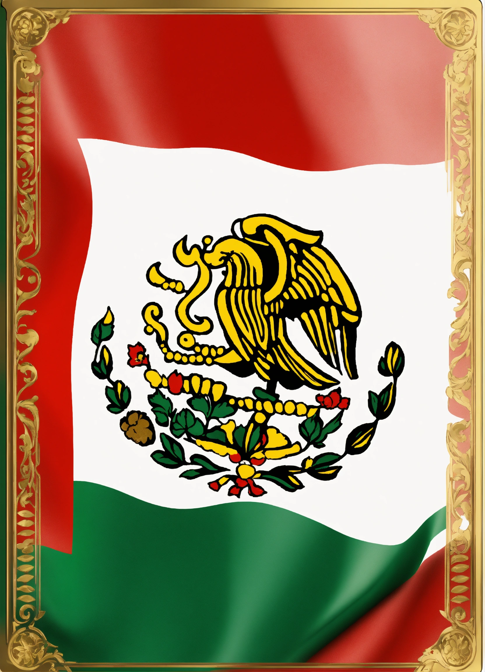 Lexica - A green, white and red flag, based on the card "la bandera" of ...