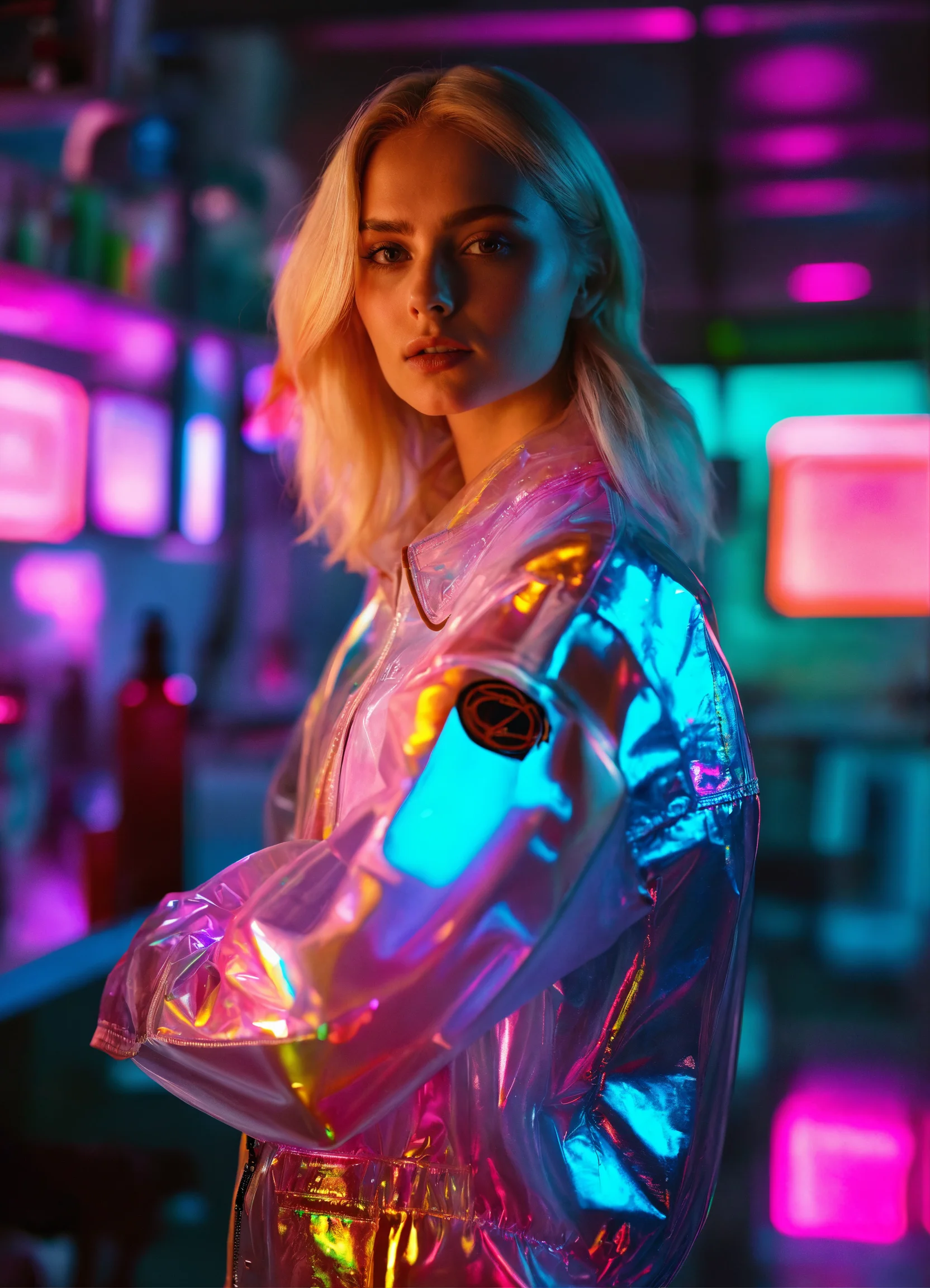 Lexica - 8k high resolution holographic magazine full body photoshoot of nuclear engineer blonde ...