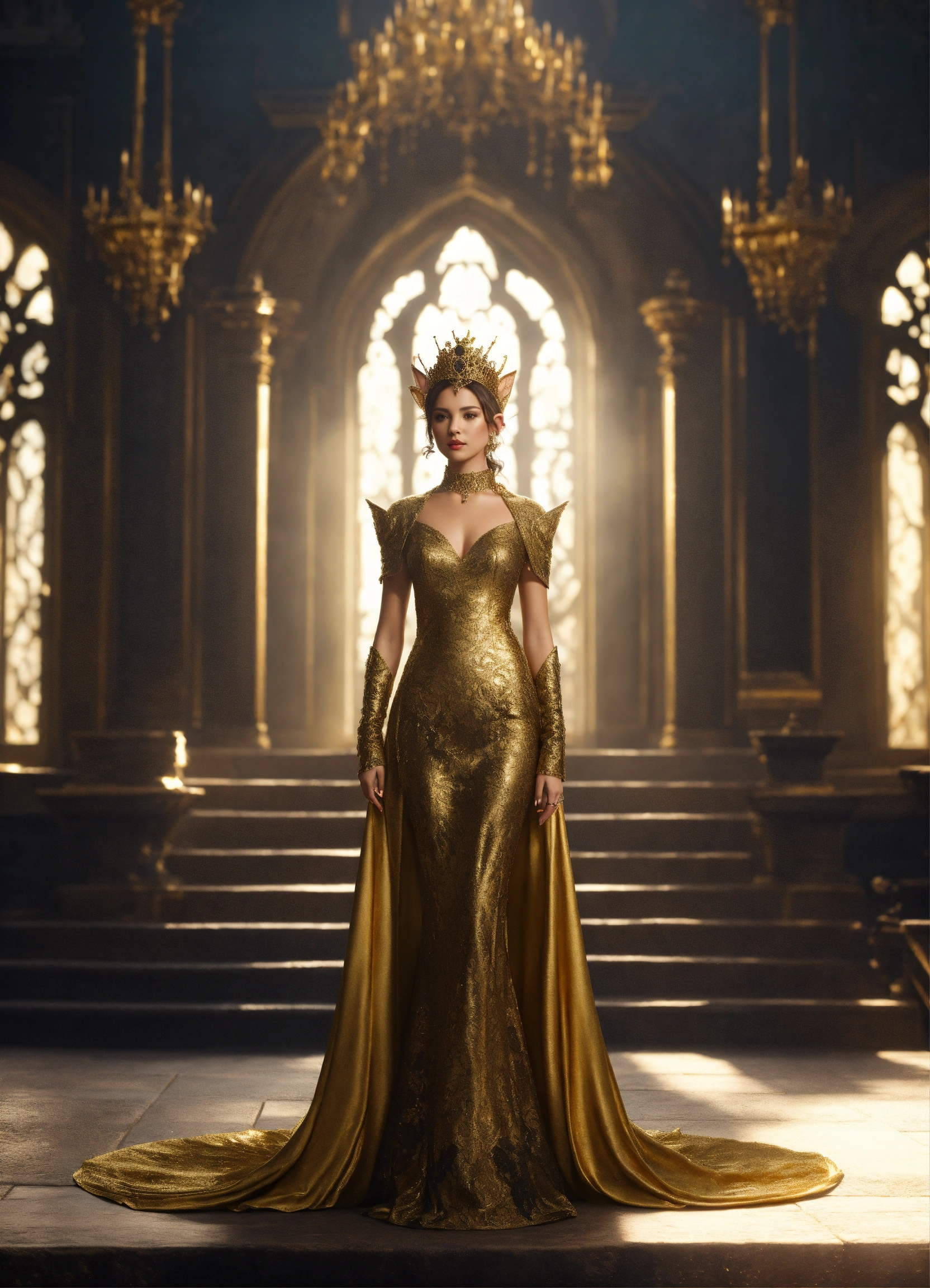 Lexica - The most ultra beautiful furry elfin queen full body in a ...