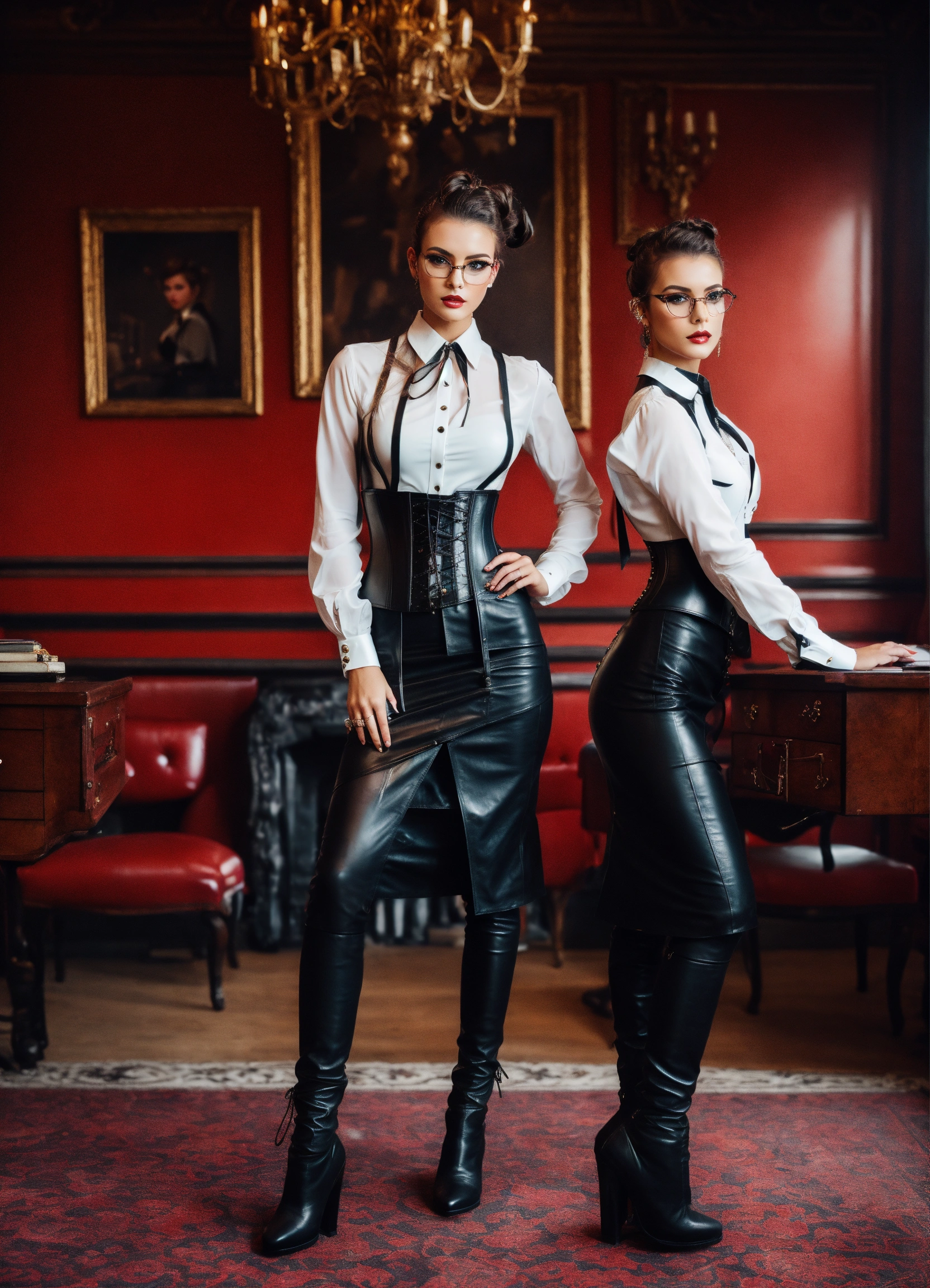 Lexica - Two stunning french seductress women fashion model, strict ...